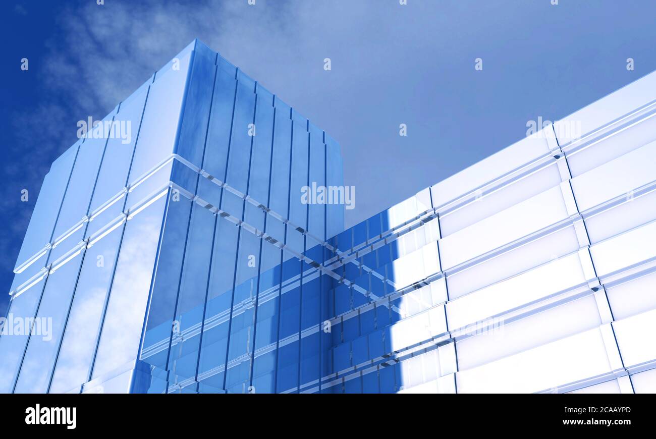 3D Illustration CGI of glass buildings Stock Photo - Alamy