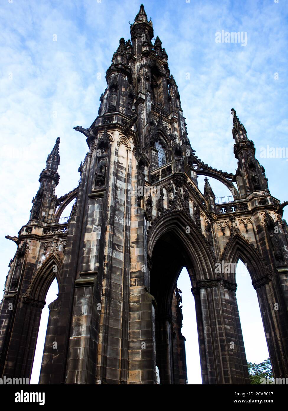 Low angle shot of the beautiful Victorian gothic Scott Monument Stock ...