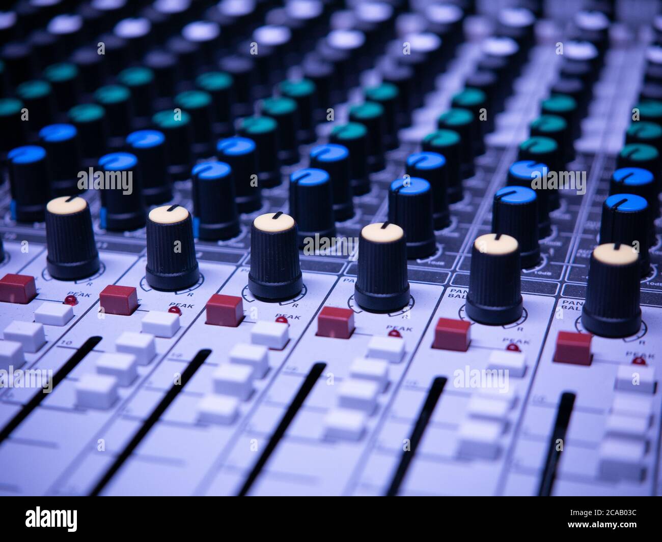 Professional Audio Sound Mixing Console, Many Buttons of mixer board ...