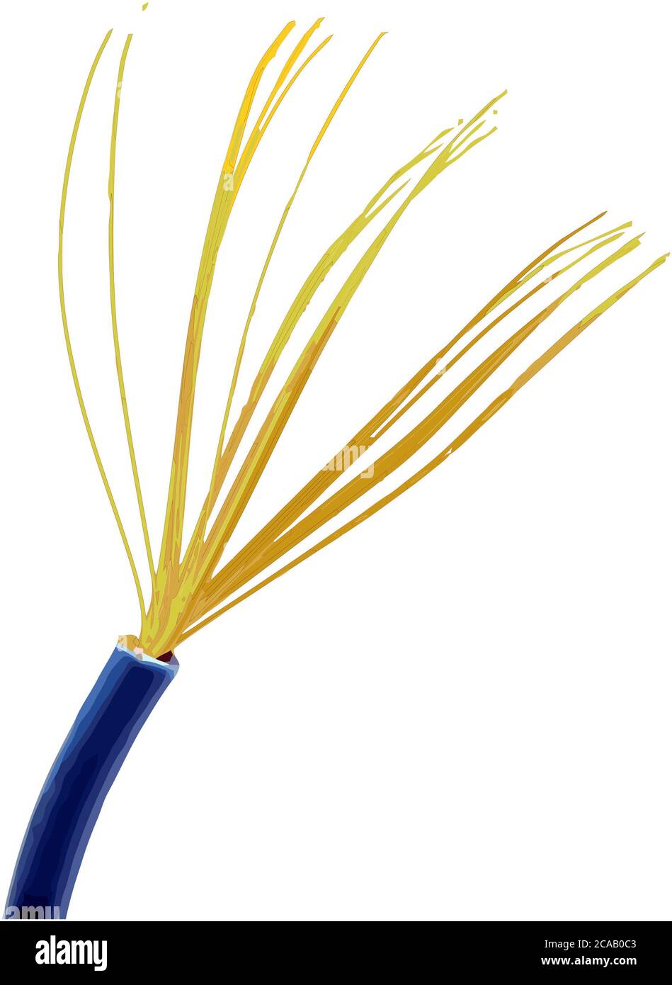 Illustration of a broken wire isolated on a white background Stock ...