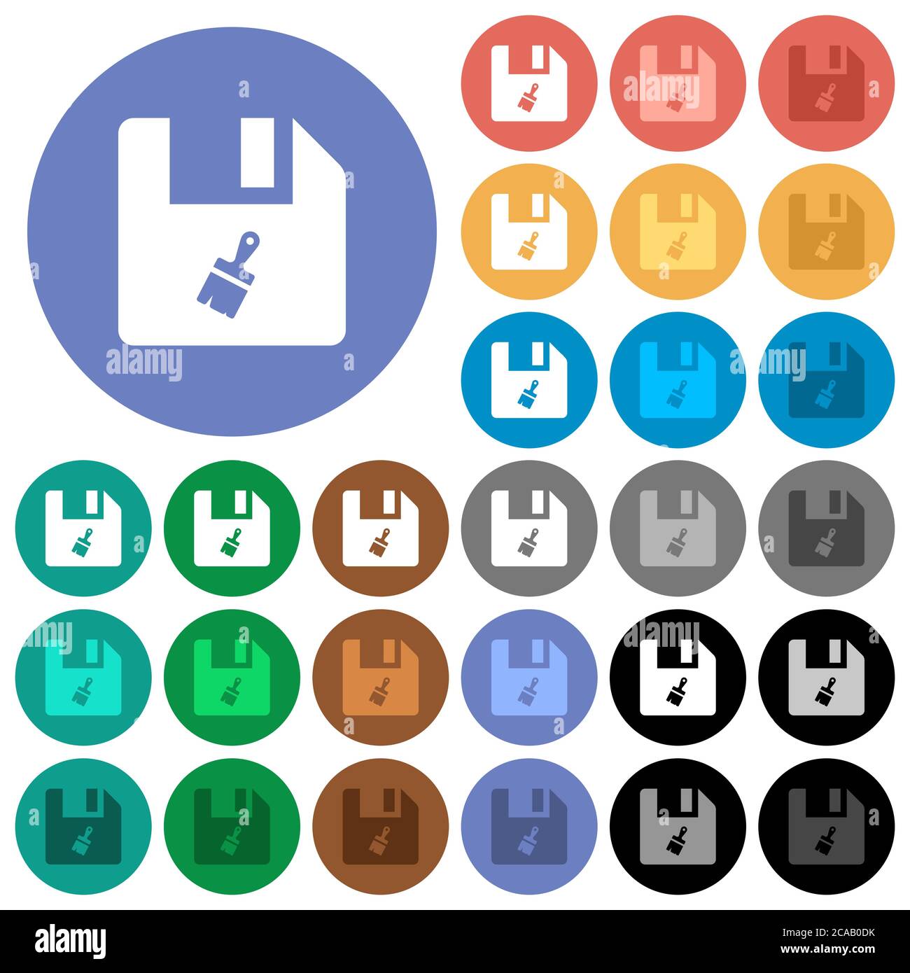 Paste file multi colored flat icons on round backgrounds. Included ...