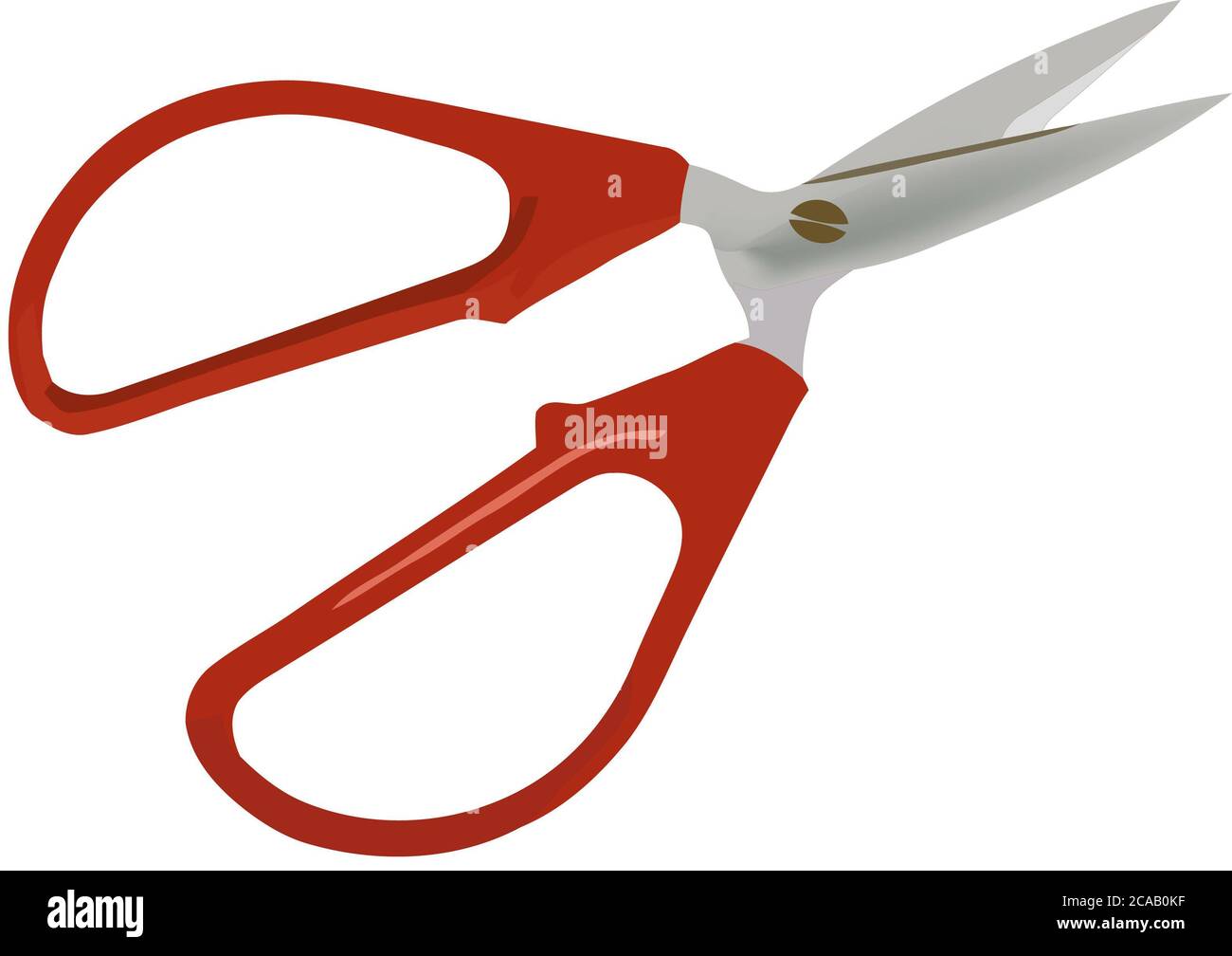 Illustration of red scissors isolated on a white background Stock Photo ...