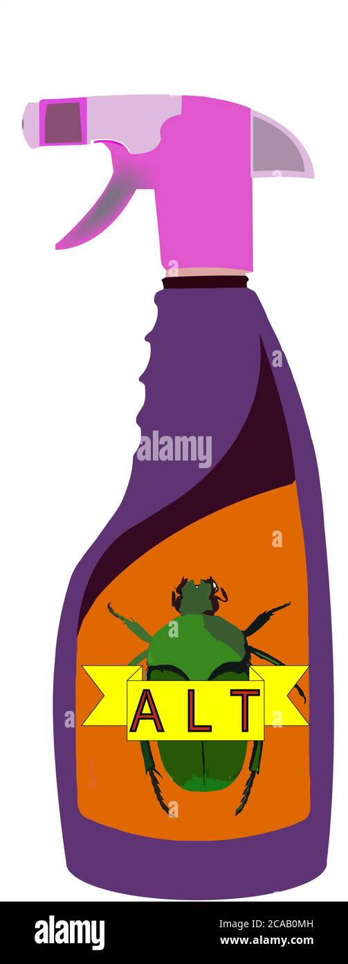 Vertical illustration of an insecticide spray isolated on a white ...