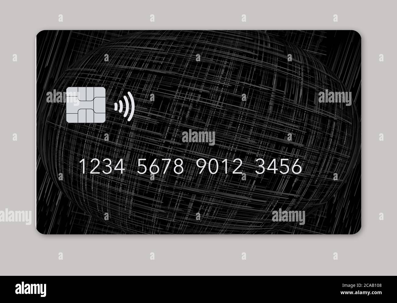 Here is a mock generic debit card or credit card with a design of heavy ...
