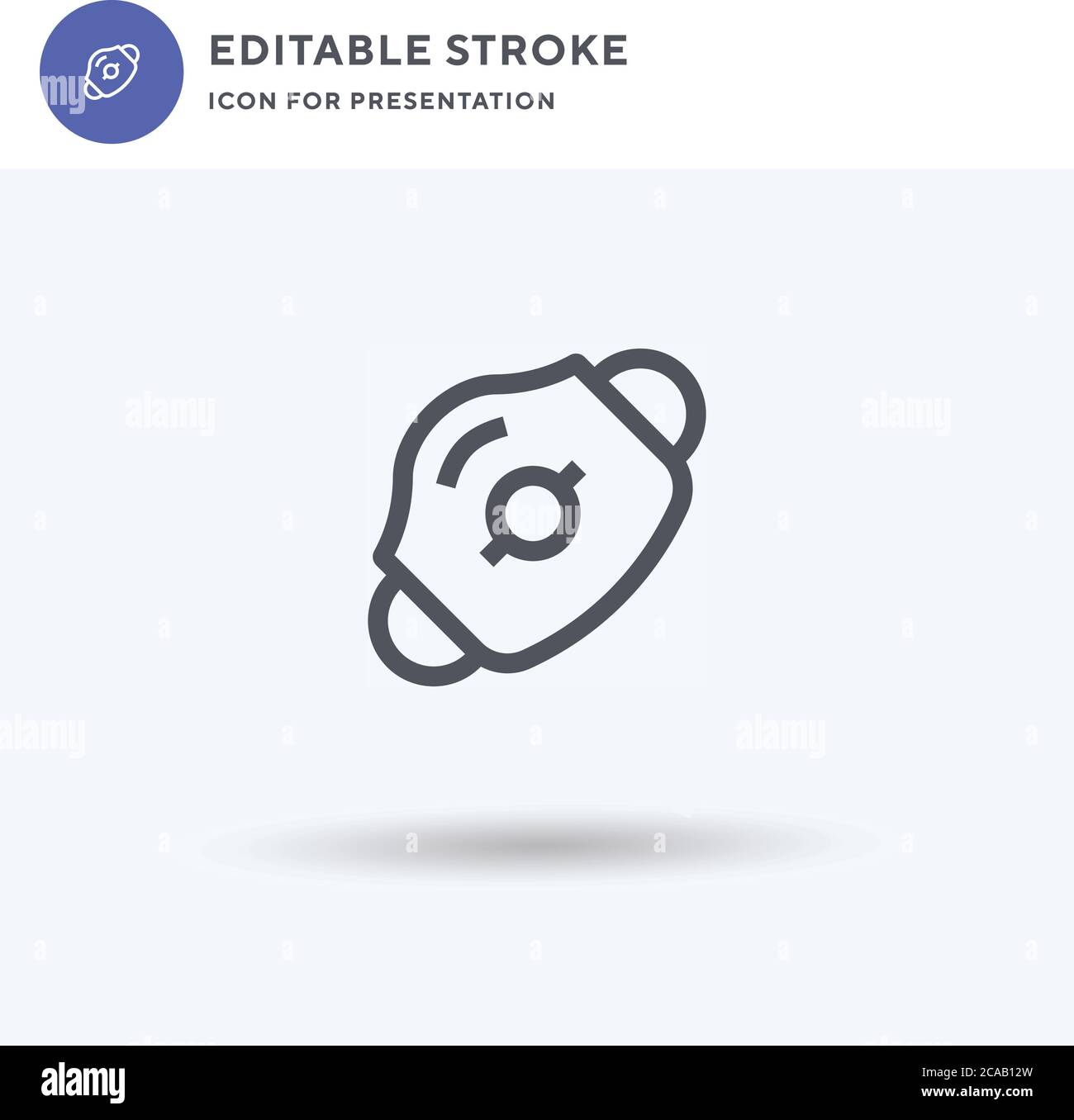 Mask icon vector, filled flat sign, solid pictogram isolated on white ...