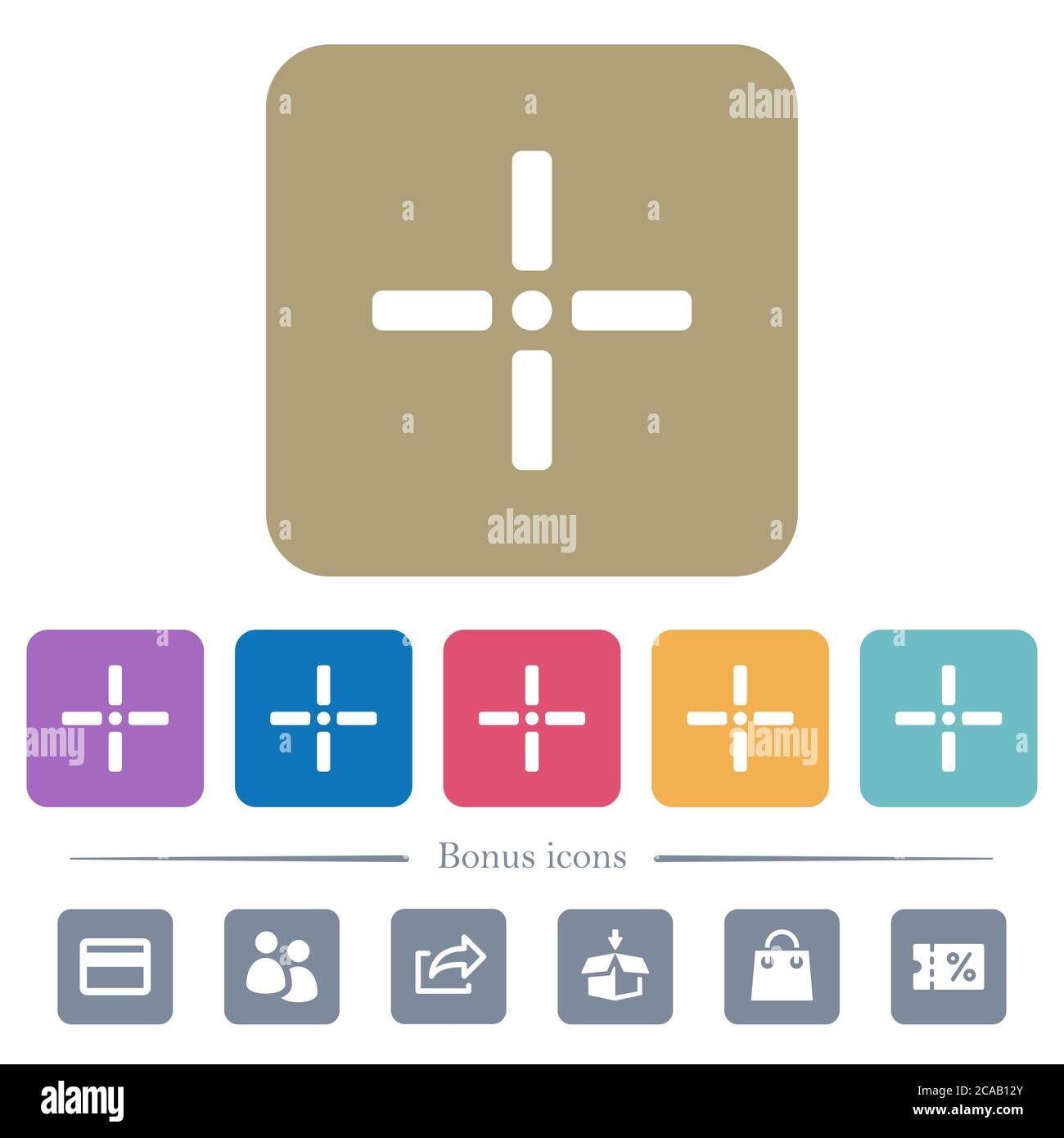 Precise cursor white flat icons on color rounded square backgrounds. 6 ...