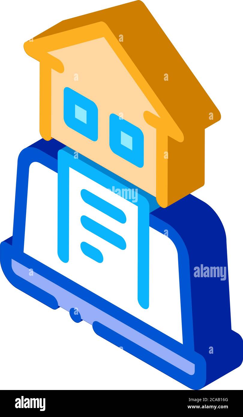 Report on laptop home icon hi-res stock photography and images - Alamy