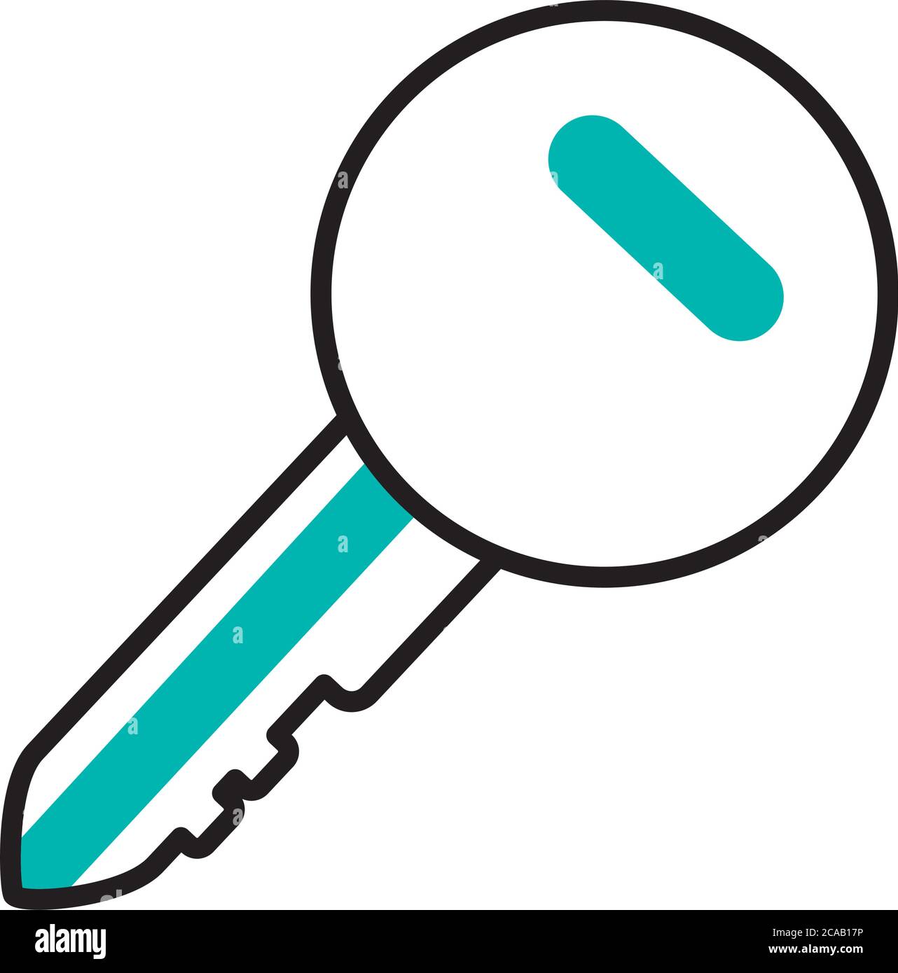 key icon over white background, half line half color style, vector ...