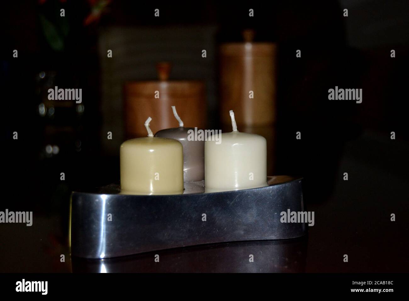 Candles next to each other in the dark Stock Photo - Alamy
