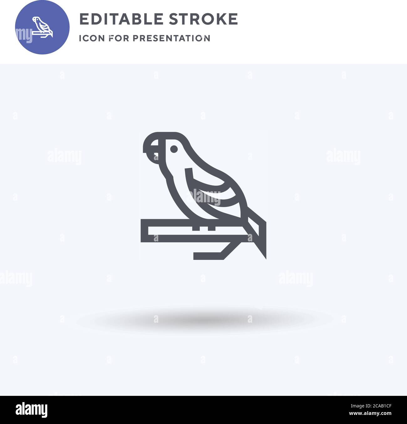 Parrot icon vector, filled flat sign, solid pictogram isolated on white ...