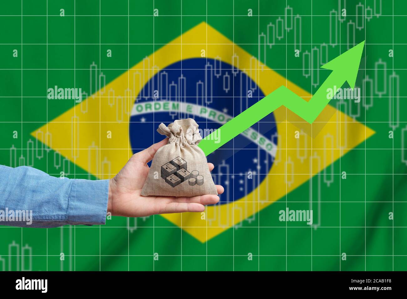The concept of economic growth in Federative Republic of Brazil. Hand ...