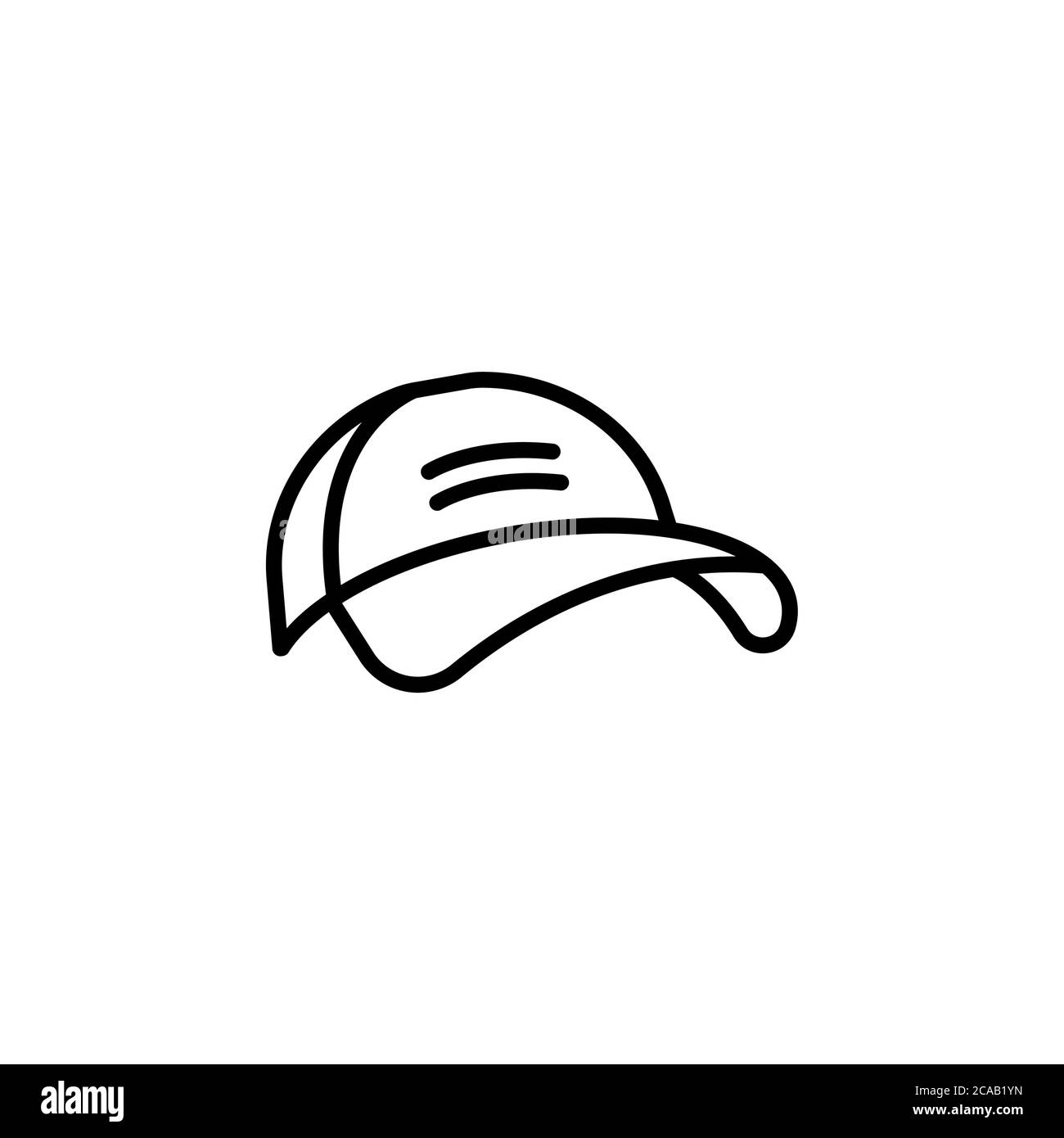 baseball cap linear vector icon. Cap line thin sign. Hat outline symbol ...