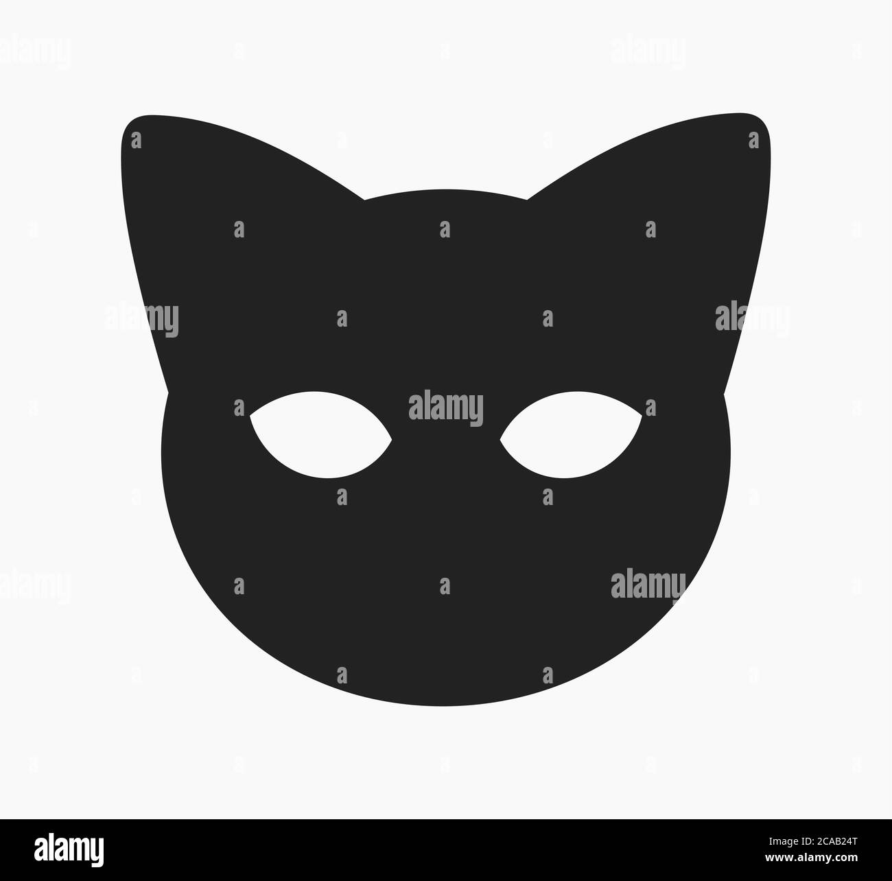 Cute cat head face mask shape. Vector illustration Stock Vector Image ...