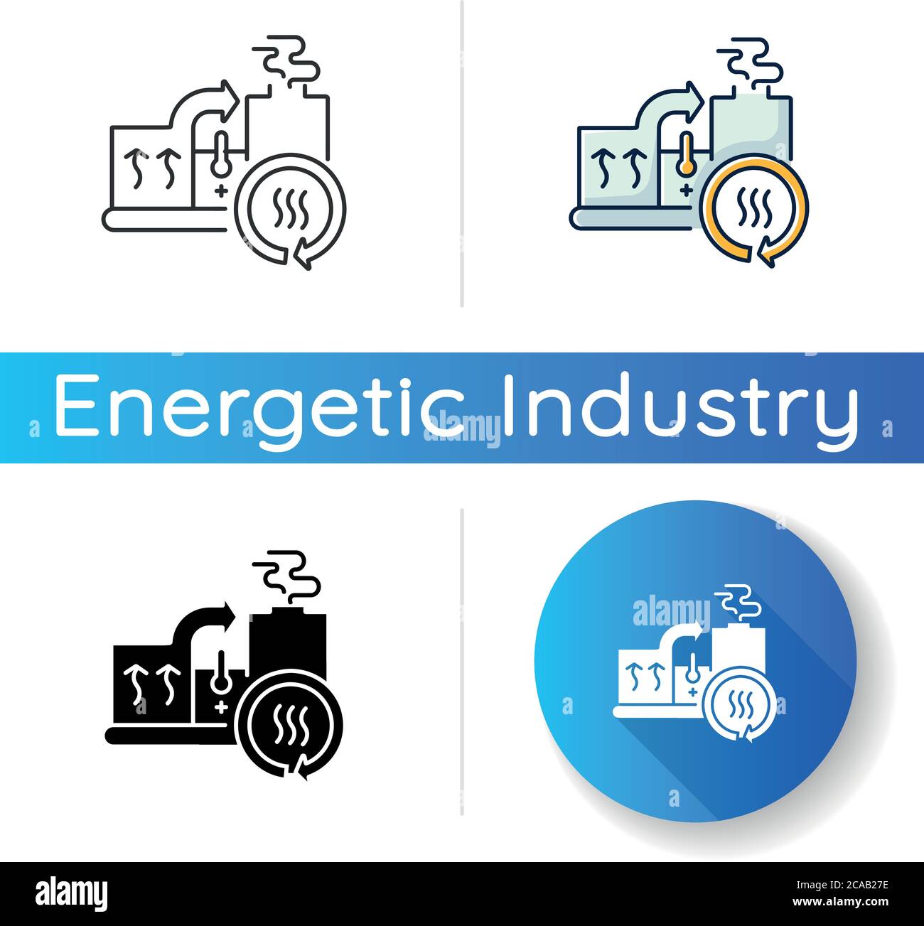 Heat recovery system icon. Linear black and RGB color styles ...