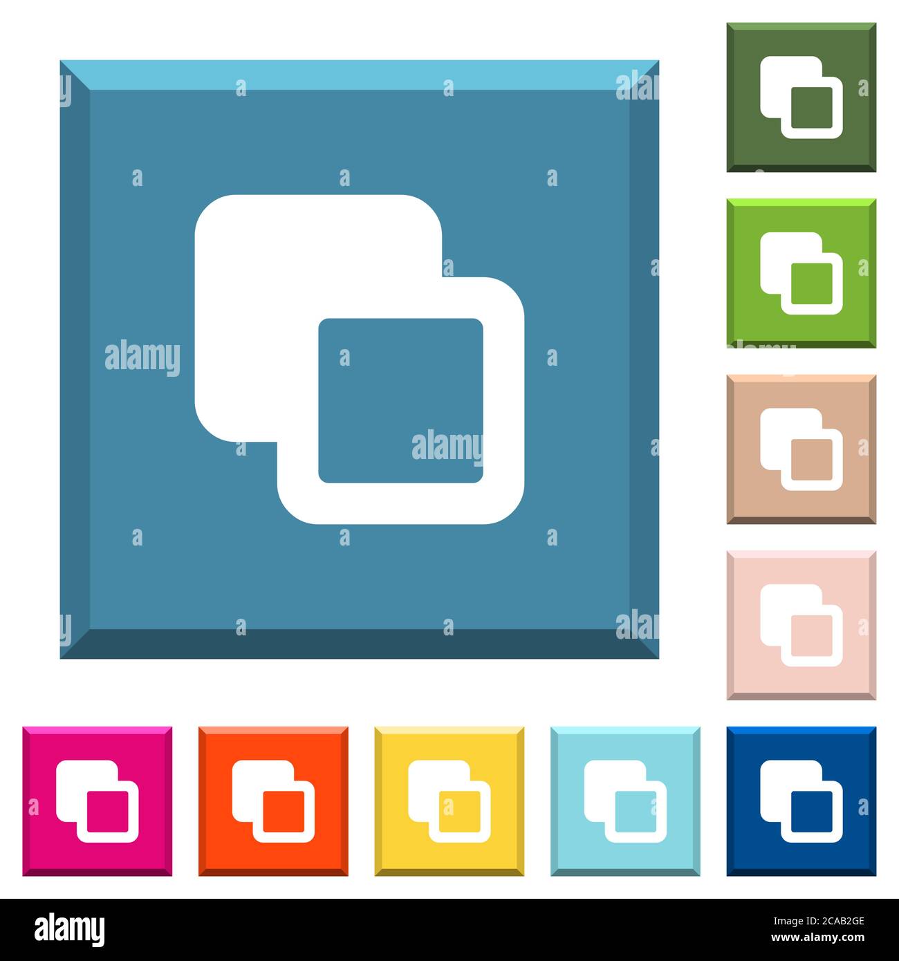 Subtract shapes white icons on edged square buttons in various trendy ...