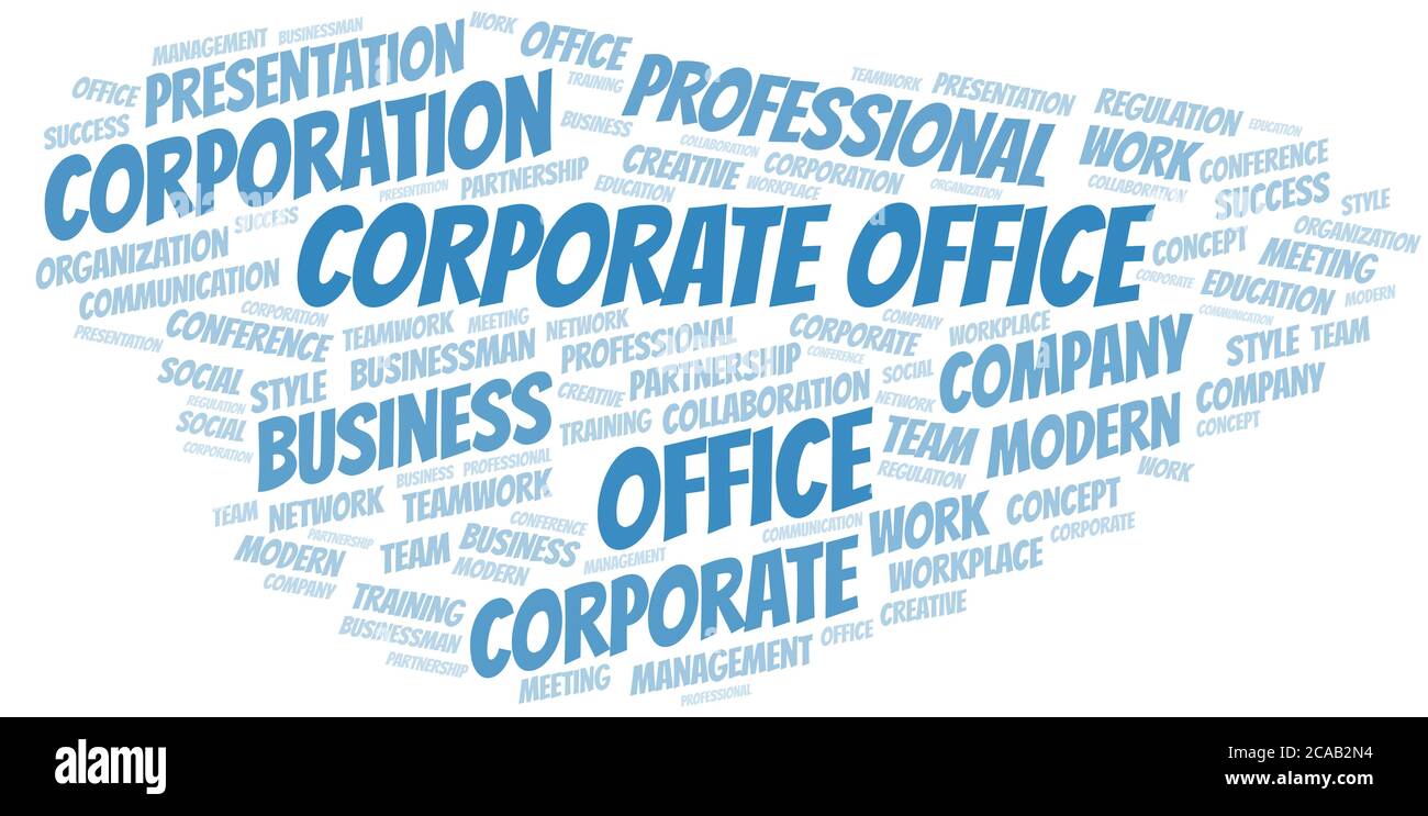 Corporate Office vector word cloud, made with the text only Stock ...