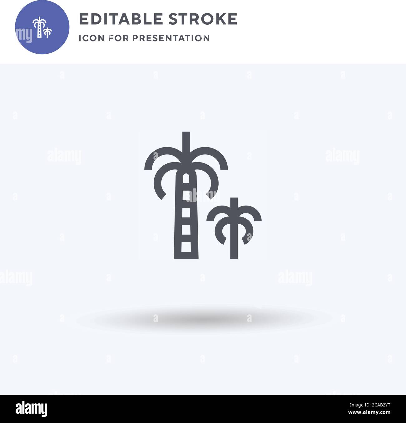 Palm Tree icon vector, filled flat sign, solid pictogram isolated on ...