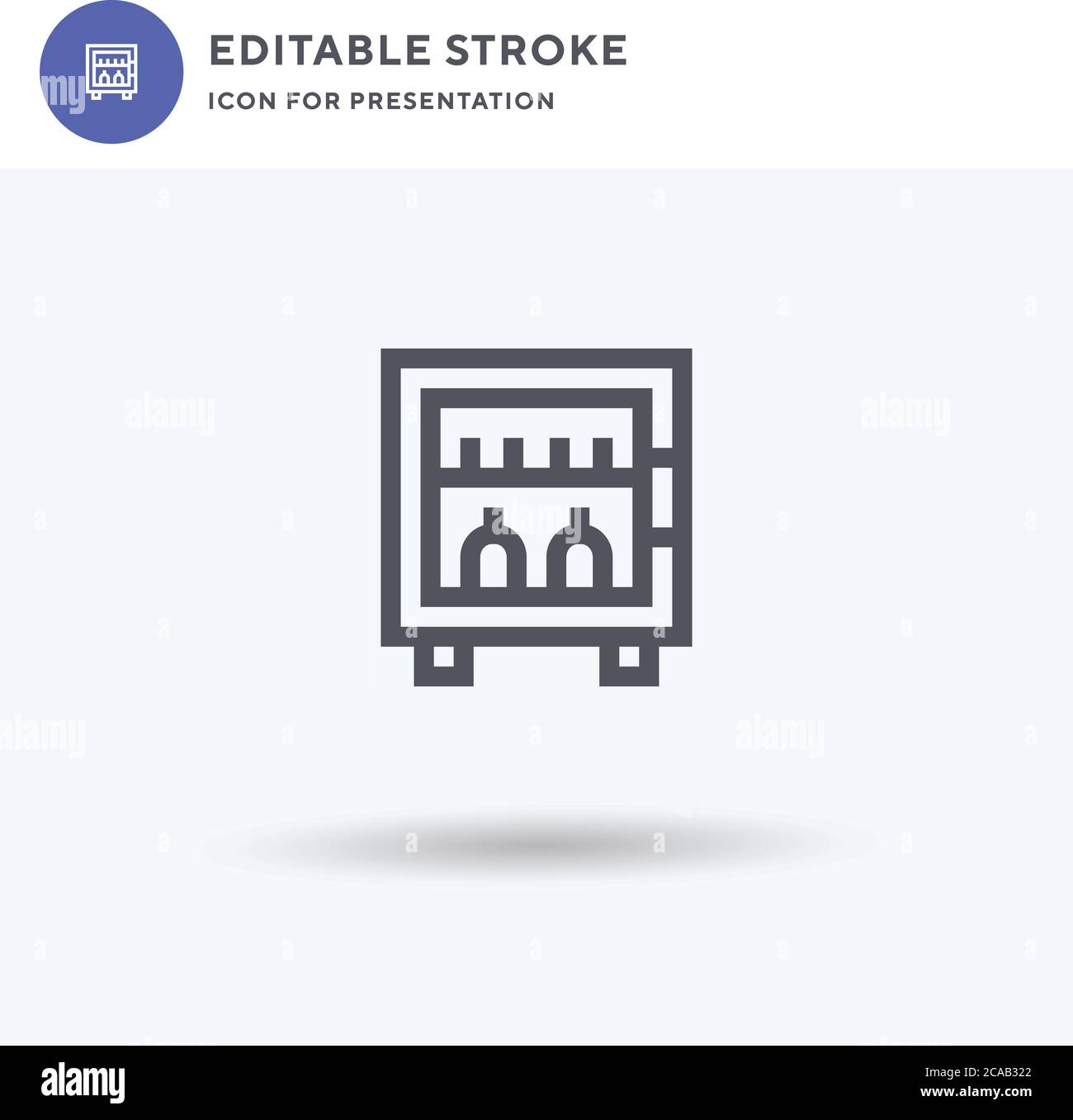 Minibar icon vector, filled flat sign, solid pictogram isolated on ...