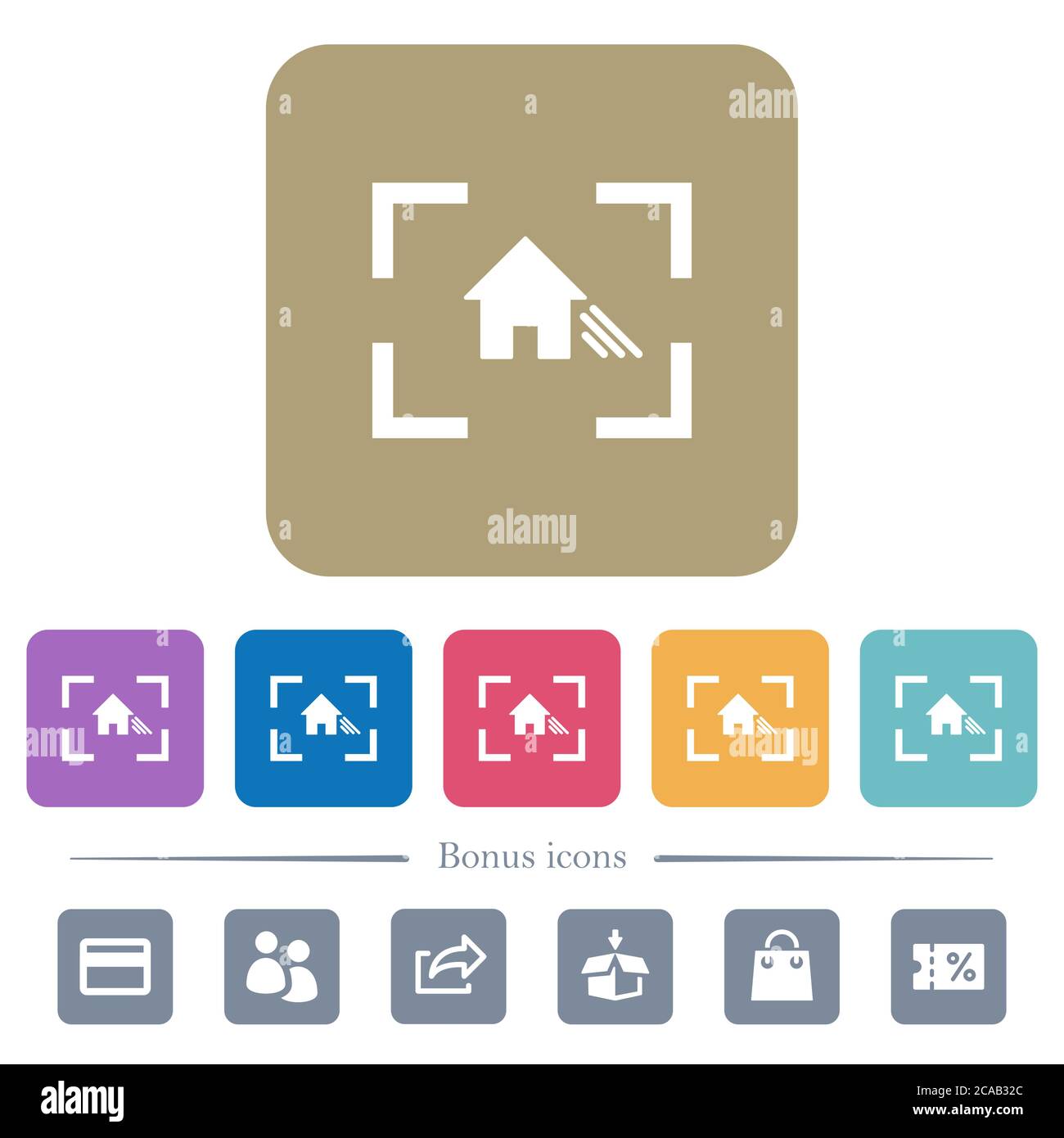 Camera white balance shade mode white flat icons on color rounded ...