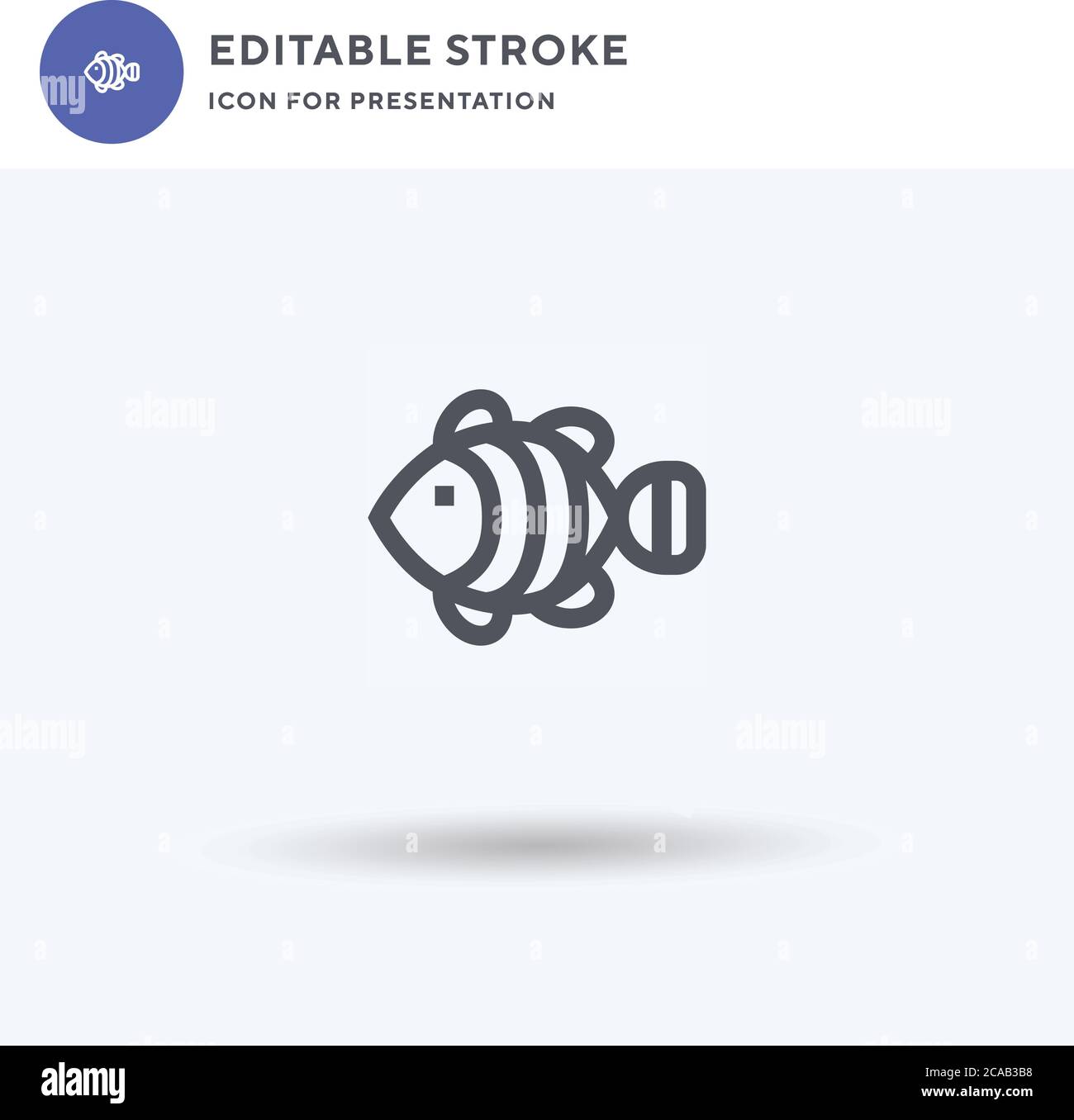 Clownfish icon vector, filled flat sign, solid pictogram isolated on ...