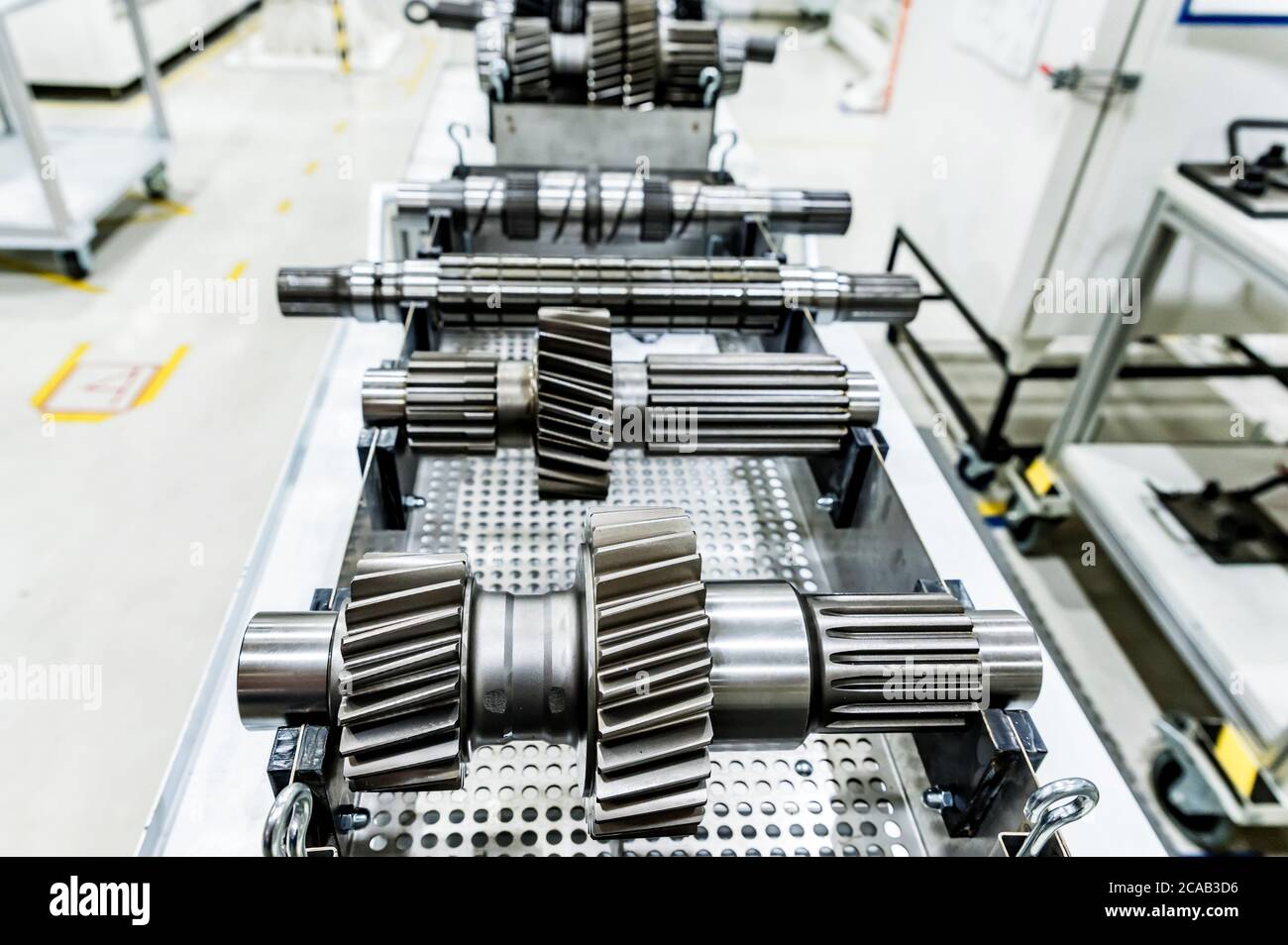 Brand new gear shafts for tractor transmission Stock Photo - Alamy