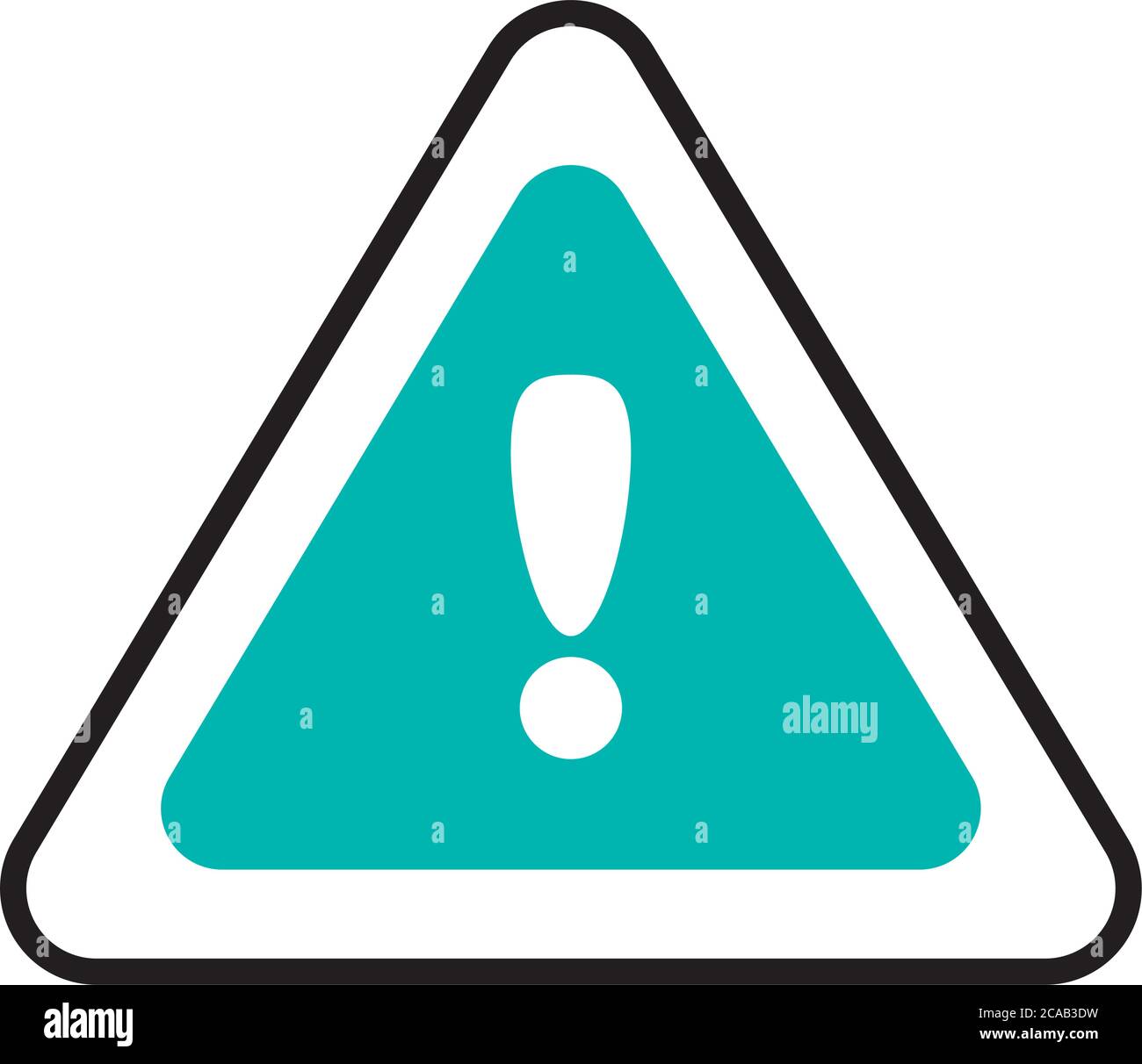 warning sign icon over white background, half line half color style ...
