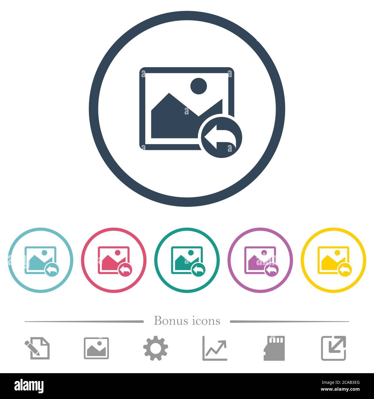Undo image changes flat color icons in round outlines. 6 bonus icons ...