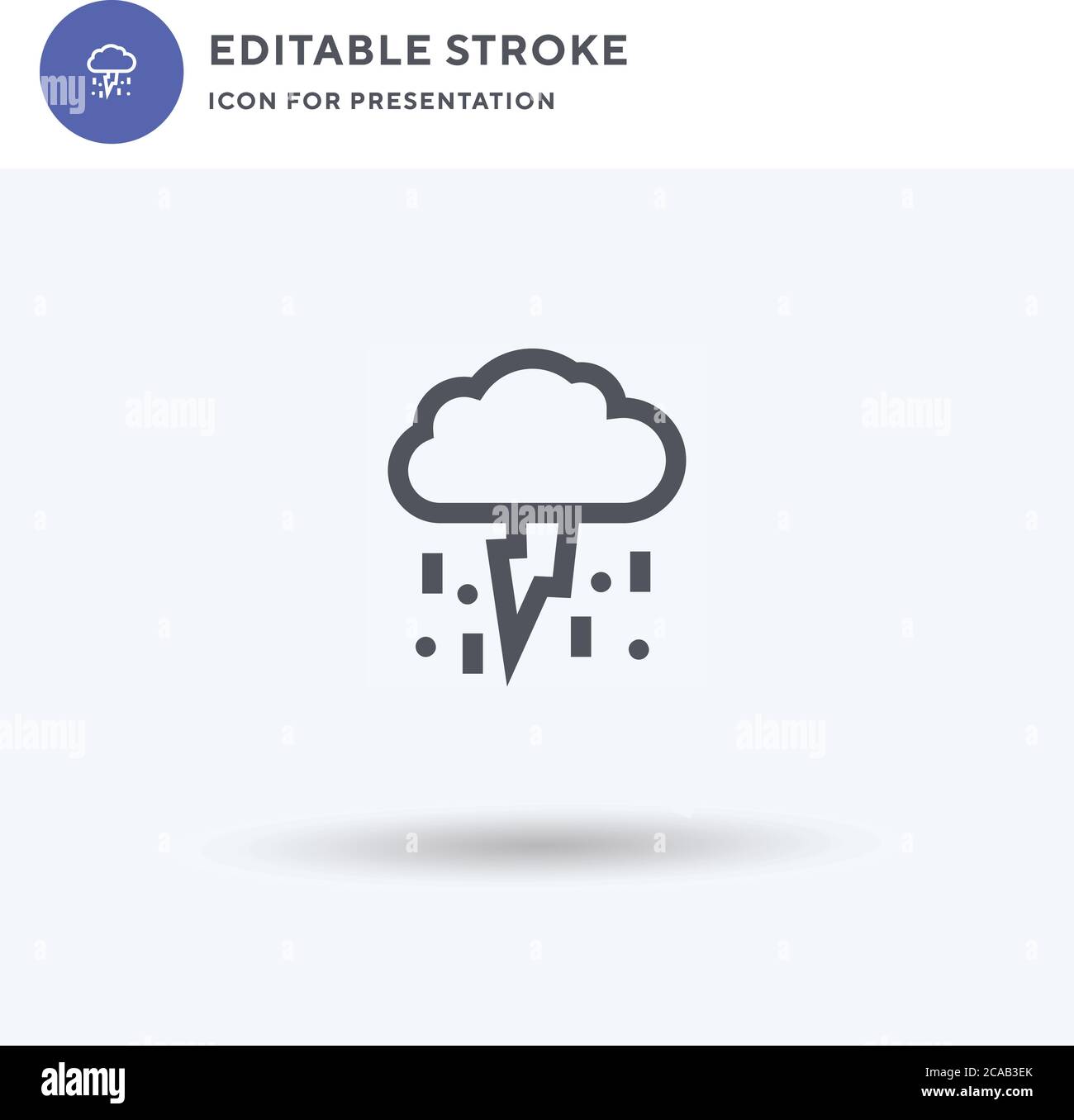 Storm icon vector, filled flat sign, solid pictogram isolated on white ...