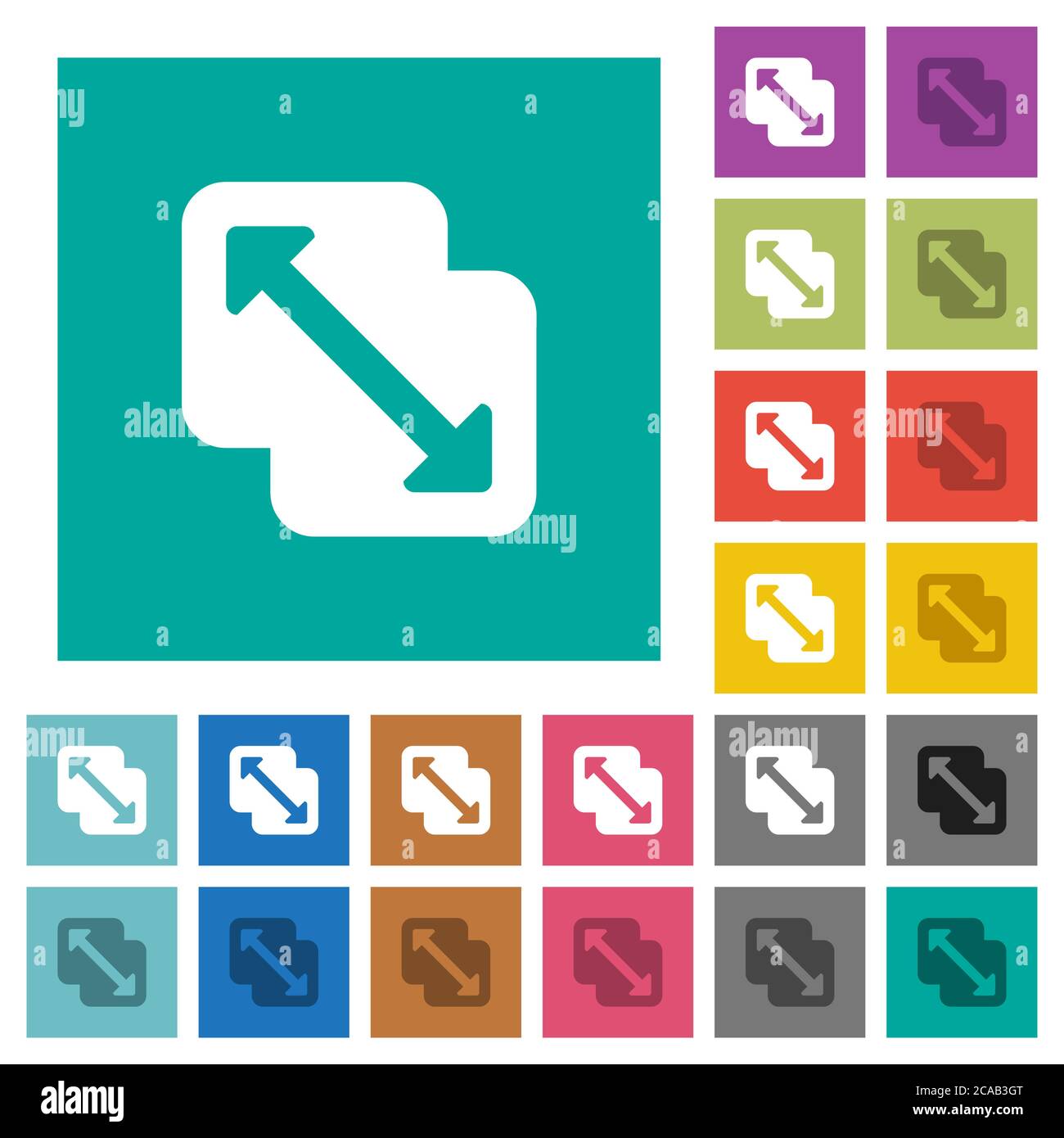 Merge shapes multi colored flat icons on plain square backgrounds ...