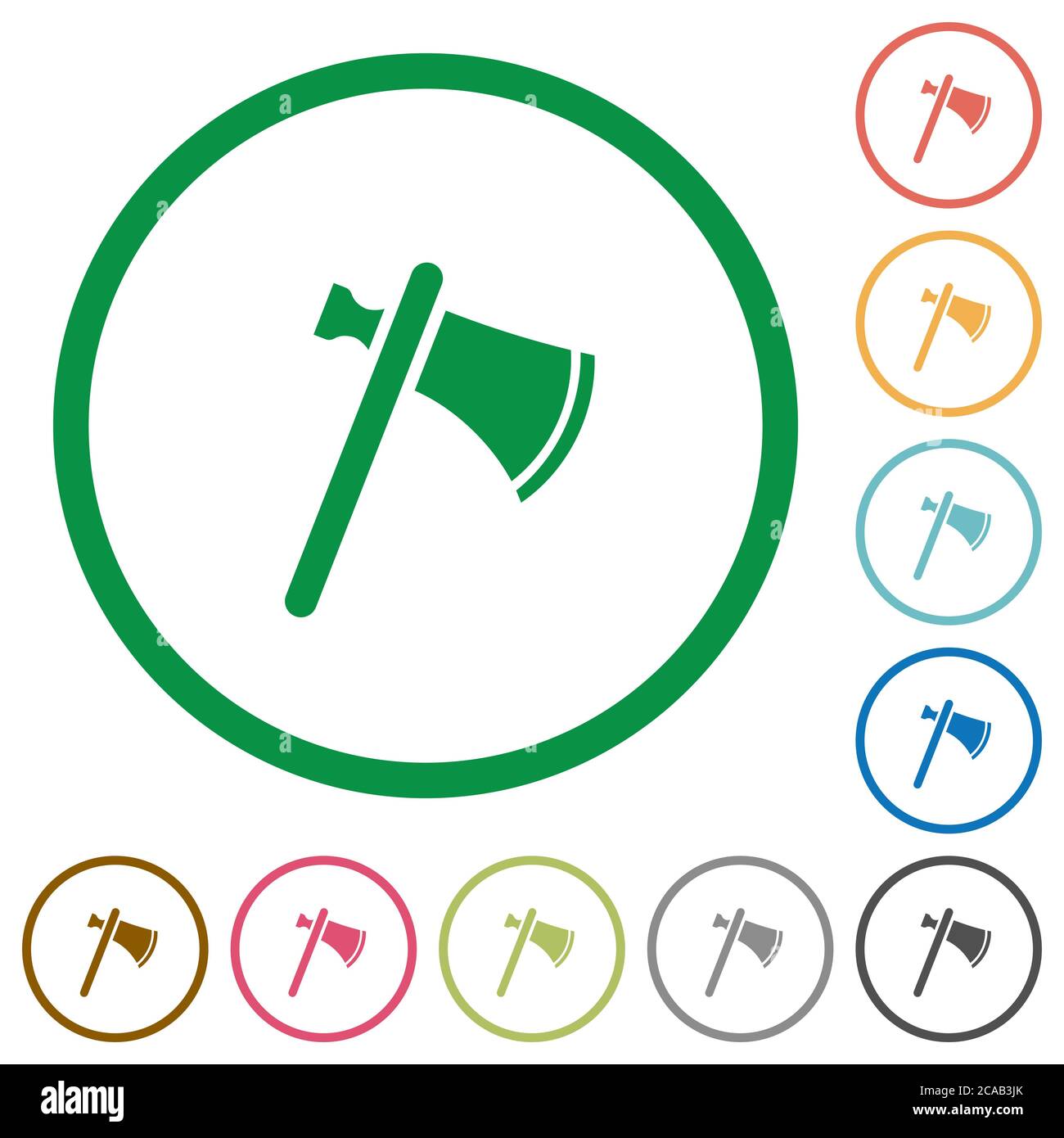 Single tomahawk flat color icons in round outlines on white background Stock Vector Image & Art ...