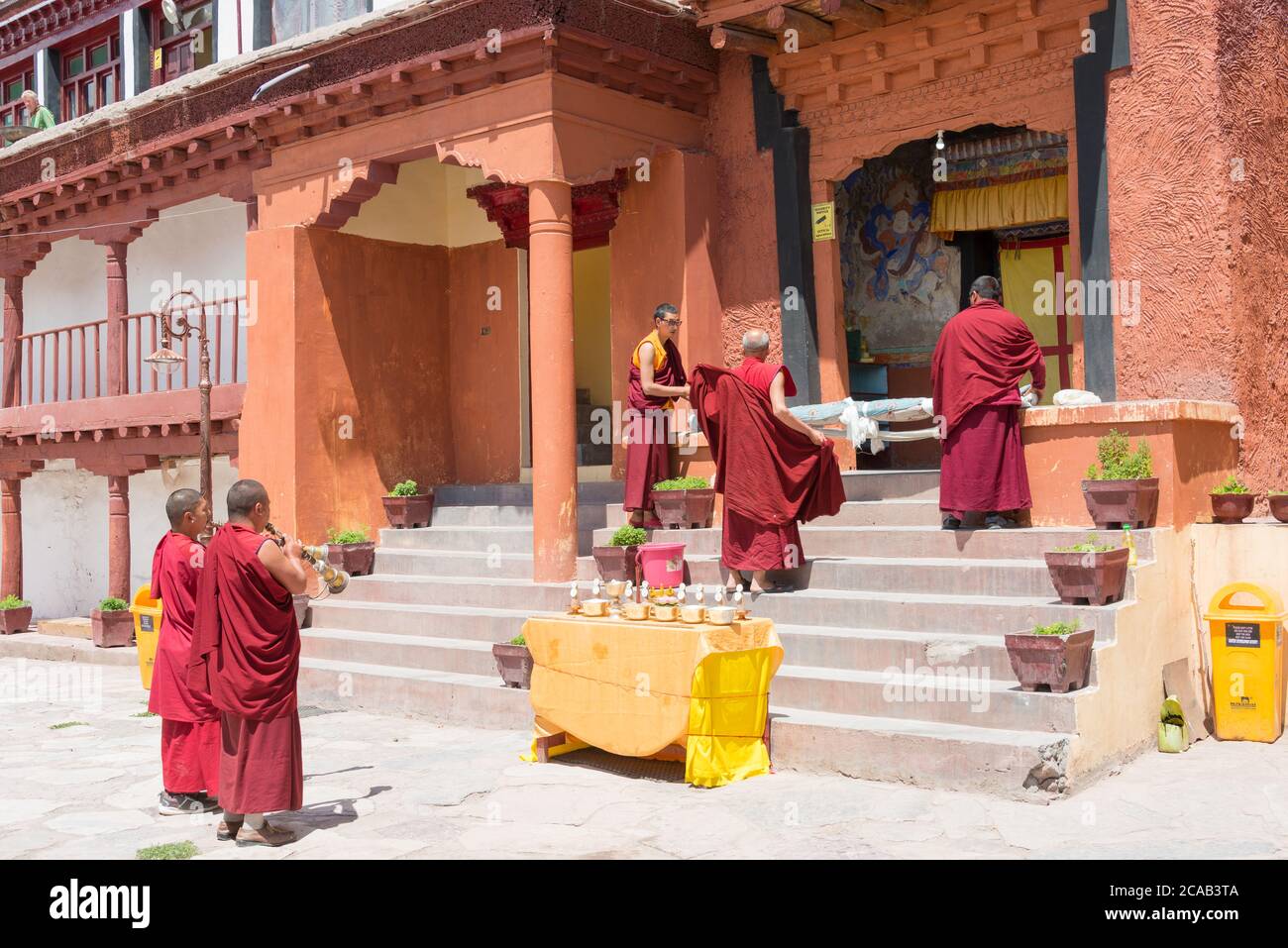 Ritual of monks at Matho Monastery (Matho Gompa) in Ladakh, Jammu and ...