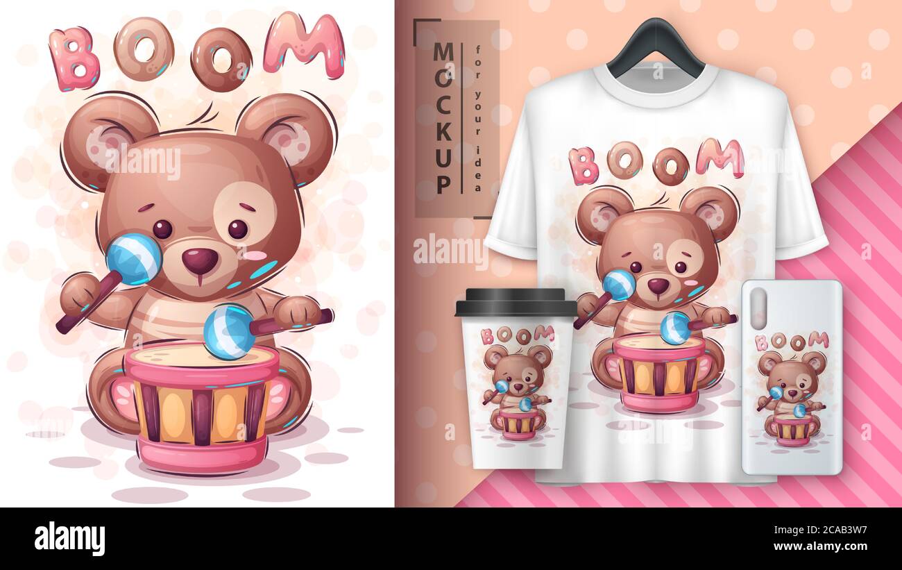 Boom bear - poster and merchandising Stock Vector Image & Art - Alamy
