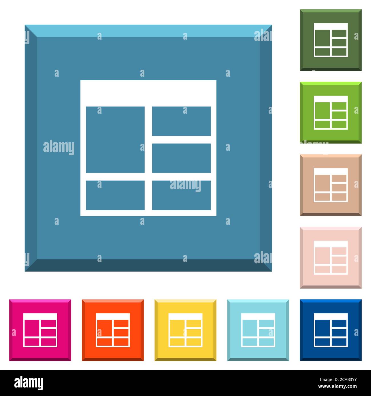 Spreadsheet vertically merge table cells white icons on edged square buttons in various trendy ...