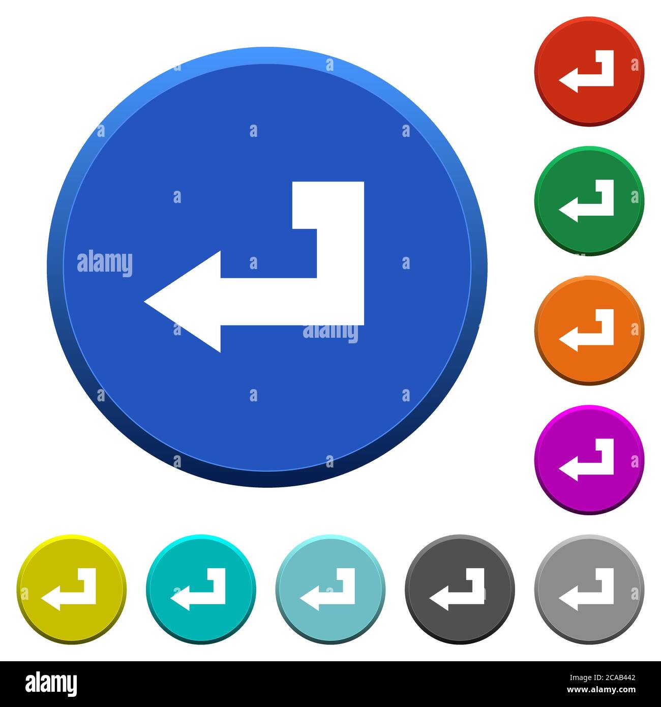 Return key round color beveled buttons with smooth surfaces and flat ...