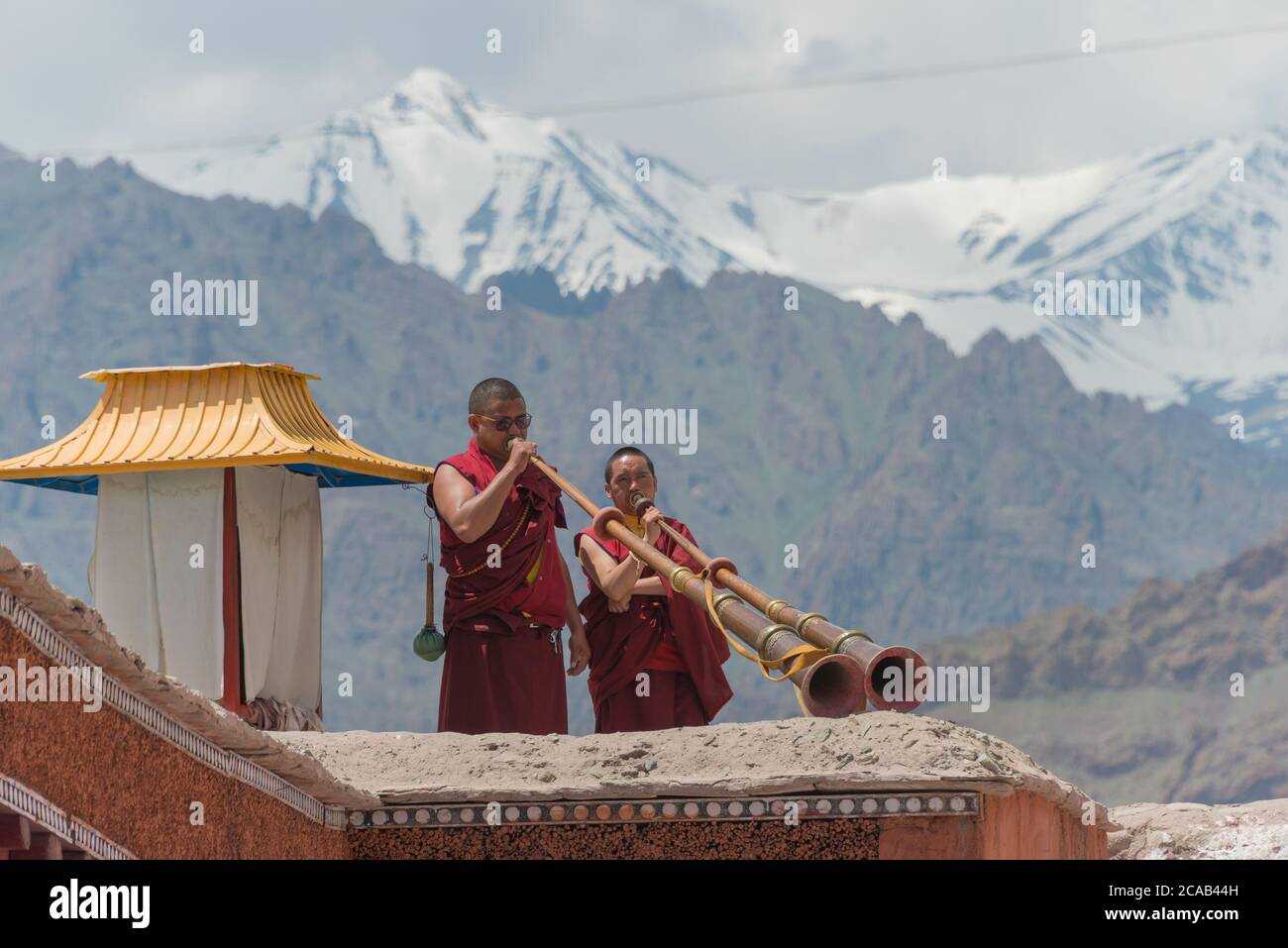 Ritual of monks at Matho Monastery (Matho Gompa) in Ladakh, Jammu and ...