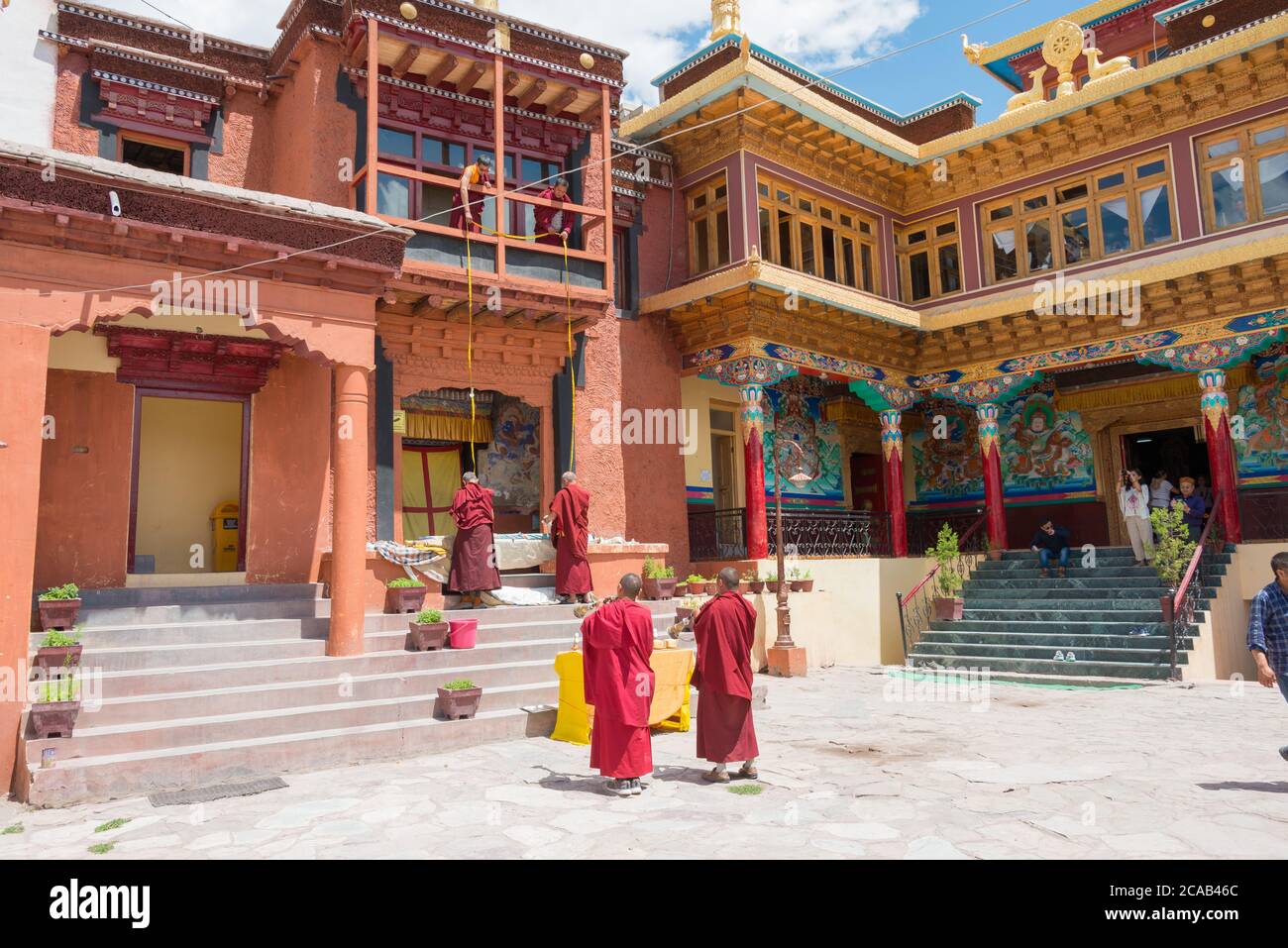 Ritual of monks at Matho Monastery (Matho Gompa) in Ladakh, Jammu and ...
