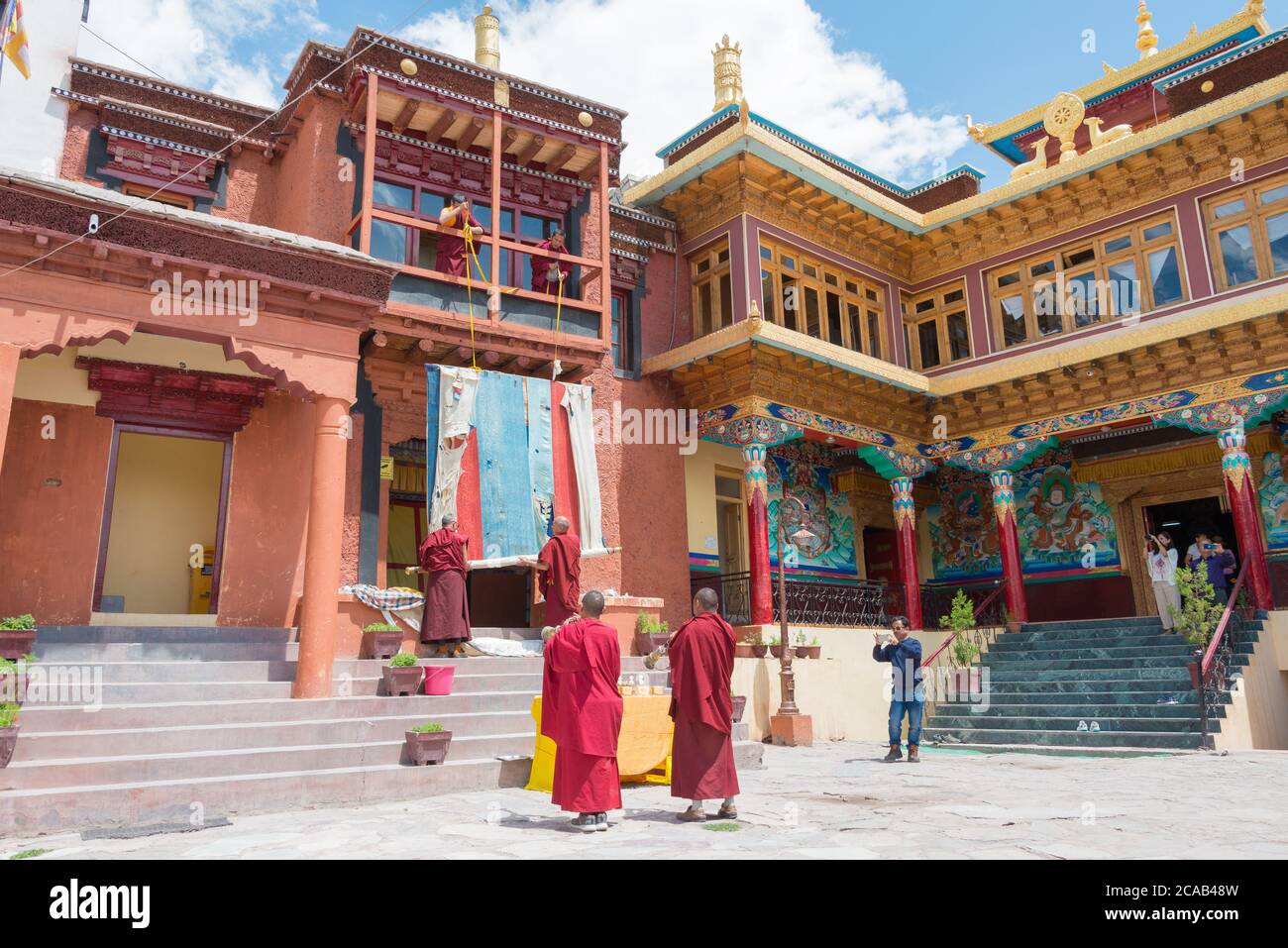 Ritual of monks at Matho Monastery (Matho Gompa) in Ladakh, Jammu and ...
