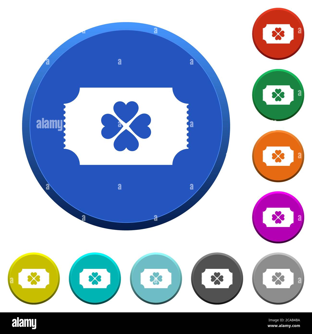 Lottery ticket round color beveled buttons with smooth surfaces and ...