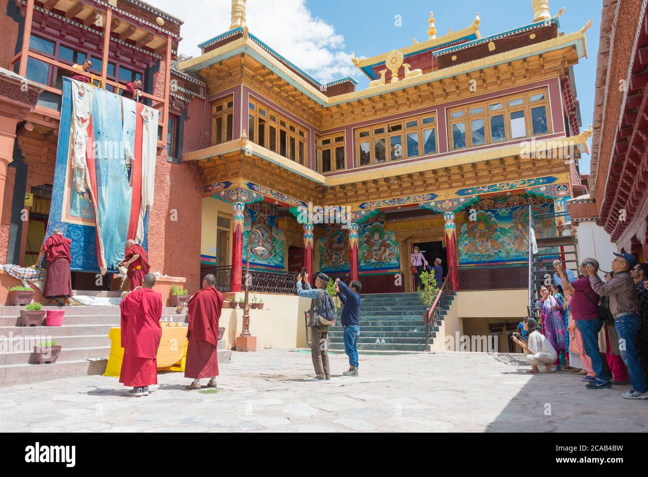 Ritual of monks at Matho Monastery (Matho Gompa) in Ladakh, Jammu and ...