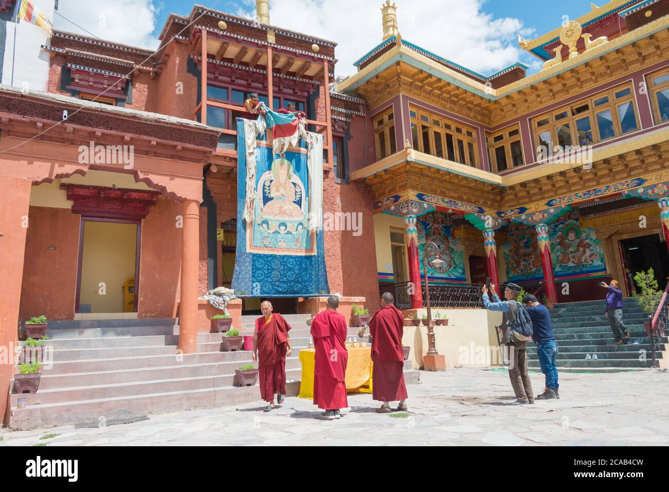 Ritual of monks at Matho Monastery (Matho Gompa) in Ladakh, Jammu and ...