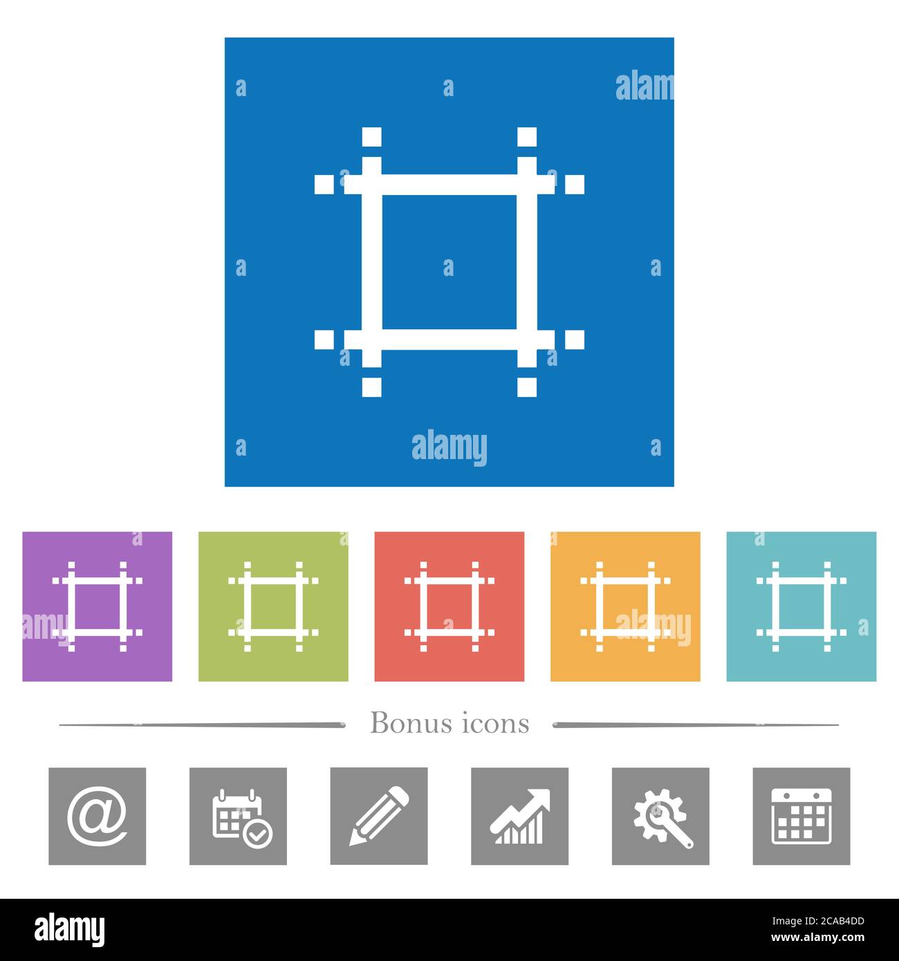 Adjust canvas size flat white icons in square backgrounds. 6 bonus ...