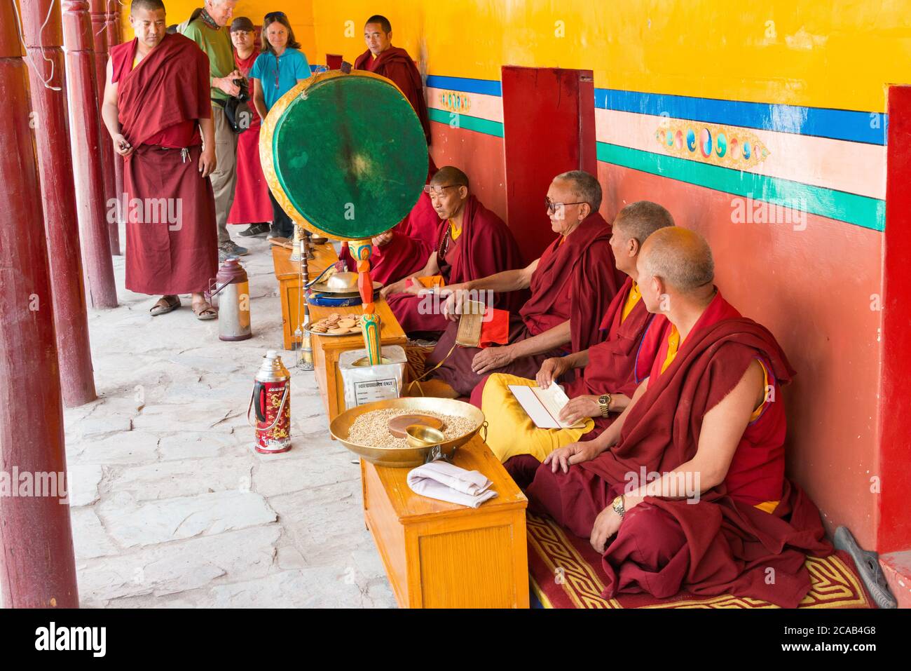 Ritual of monks at Matho Monastery (Matho Gompa) in Ladakh, Jammu and ...