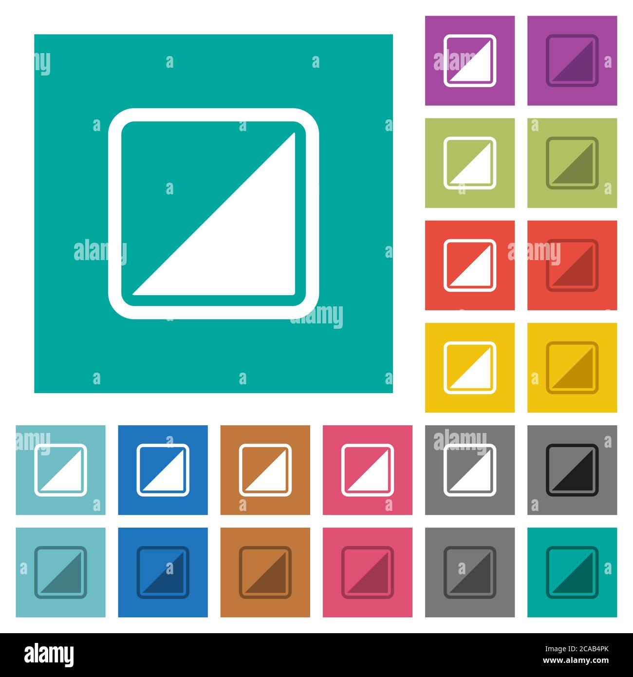 Invert object multi colored flat icons on plain square backgrounds ...