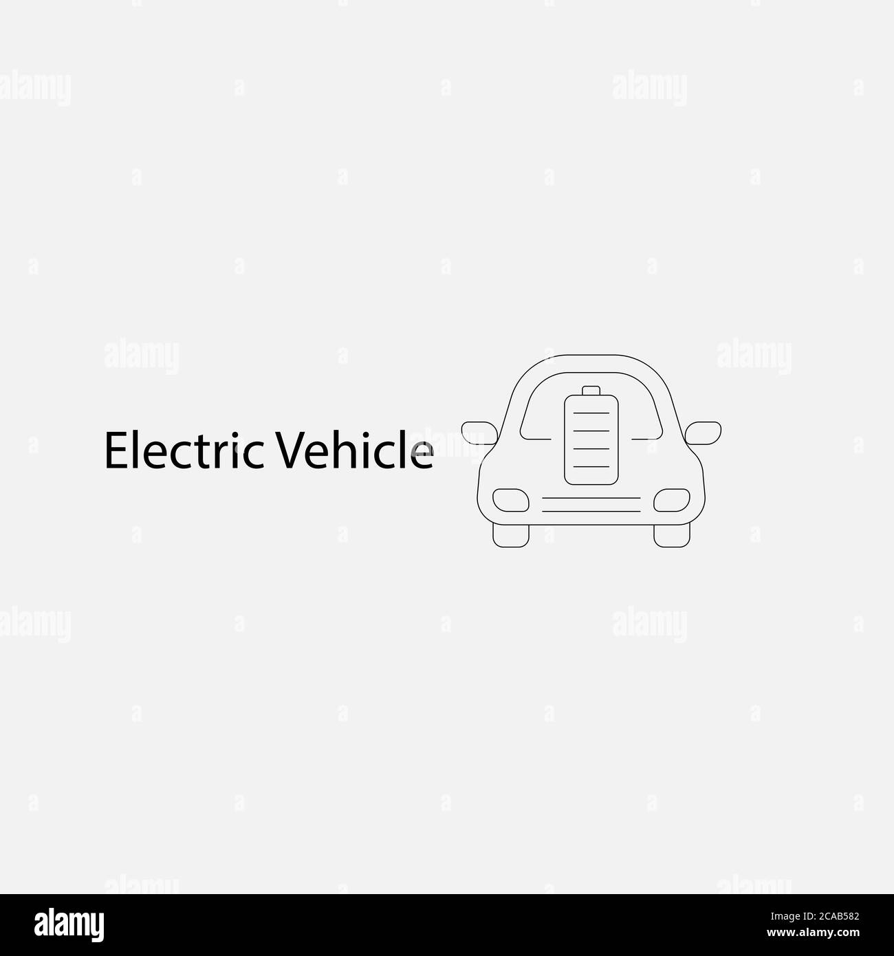 BEV,EV,Battery Electric Vehicle Icon.Electric car icon and charger ...
