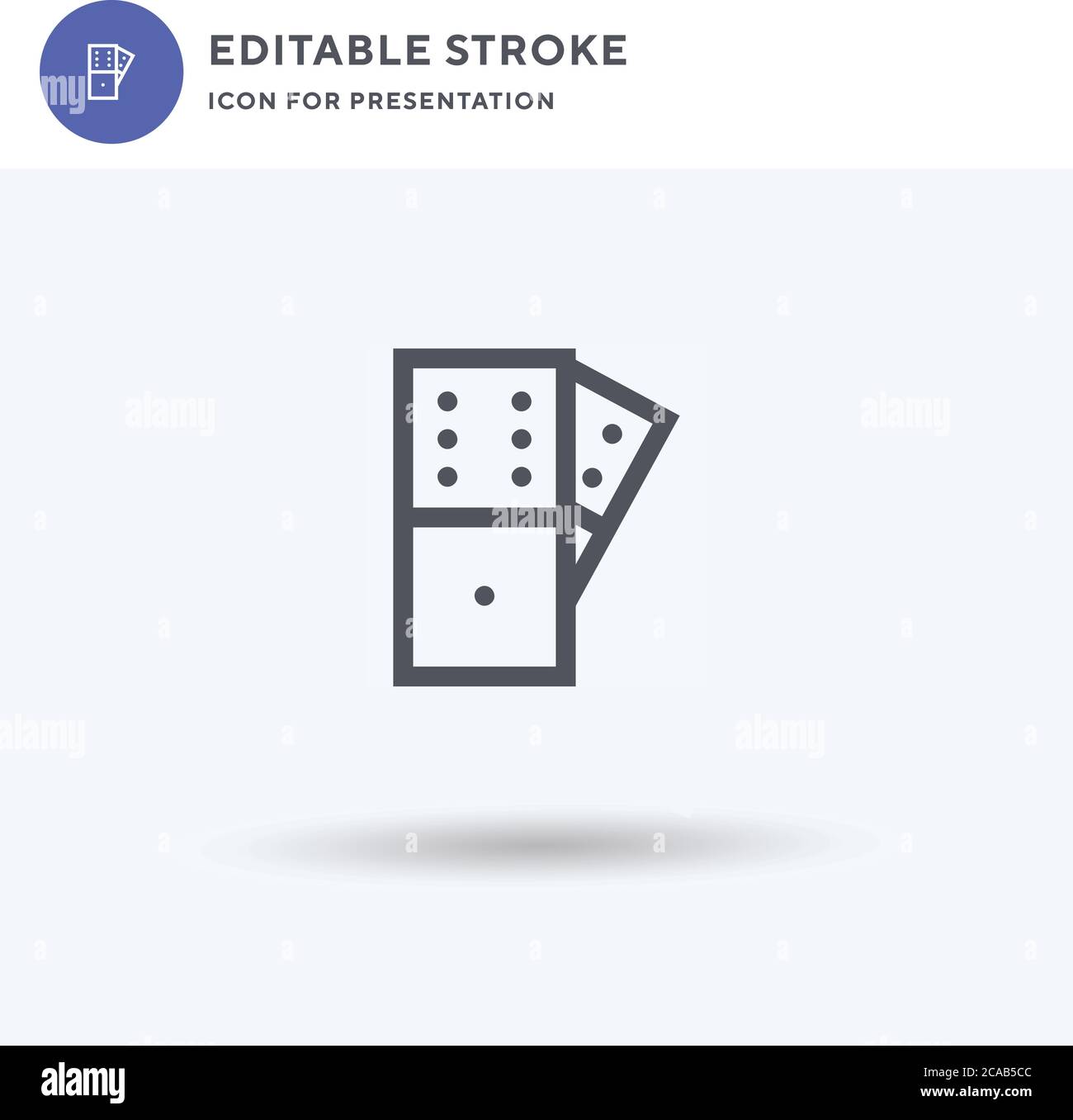 Domino icon vector, filled flat sign, solid pictogram isolated on white ...