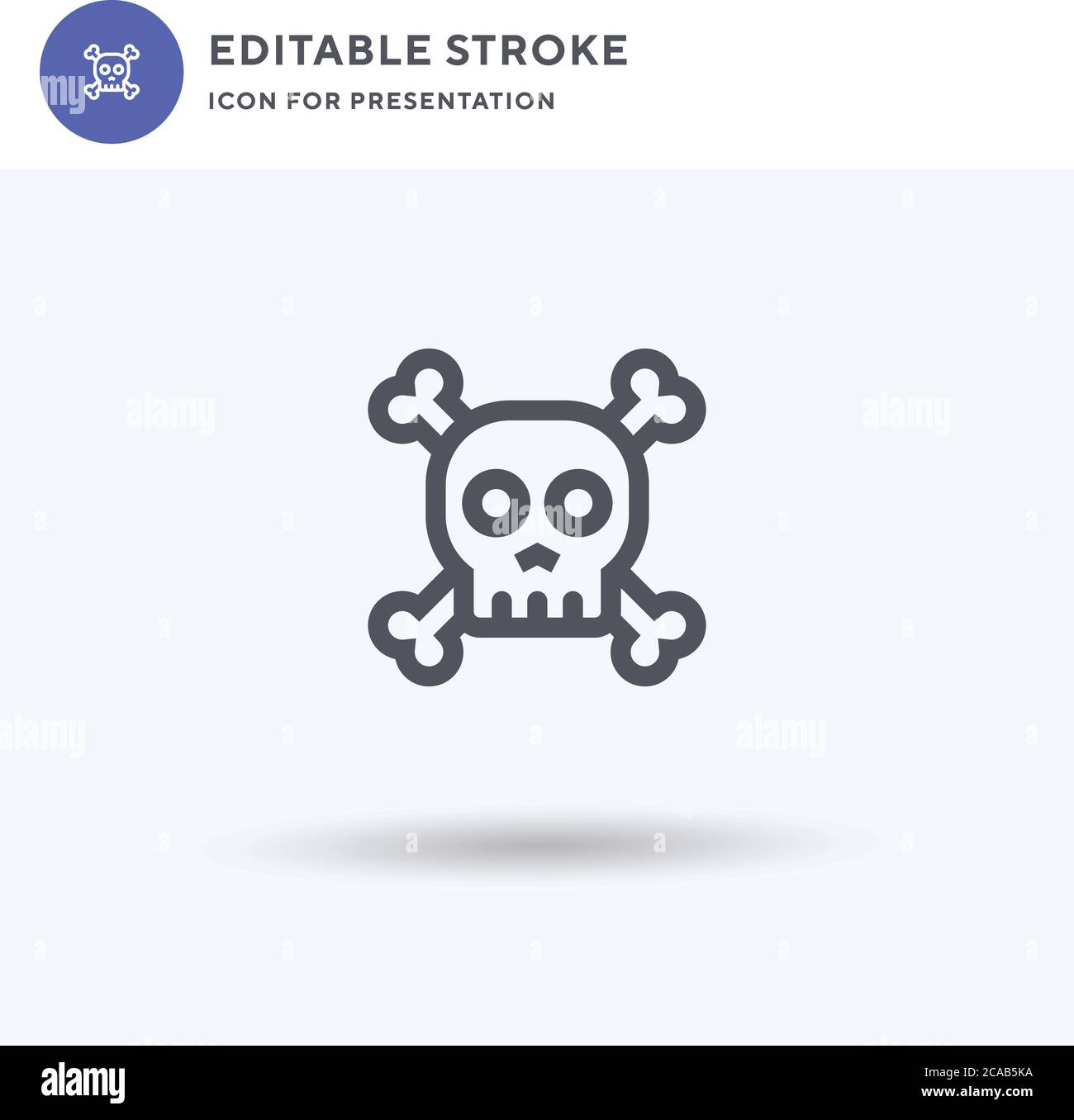 Skull icon vector, filled flat sign, solid pictogram isolated on white ...