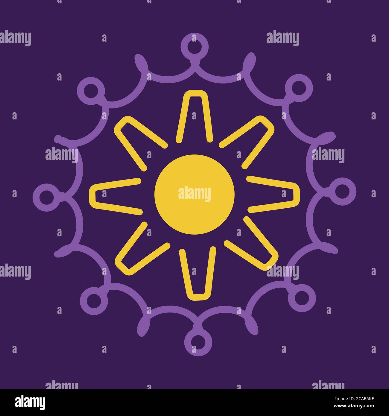Stick figures circle the sun holding hands Stock Vector Image & Art - Alamy
