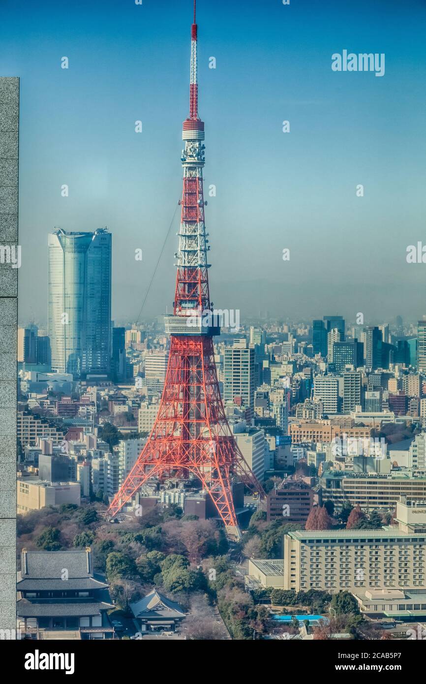 Cityscape of Tokyo, Japan with Tokyo Tower Stock Photo - Alamy