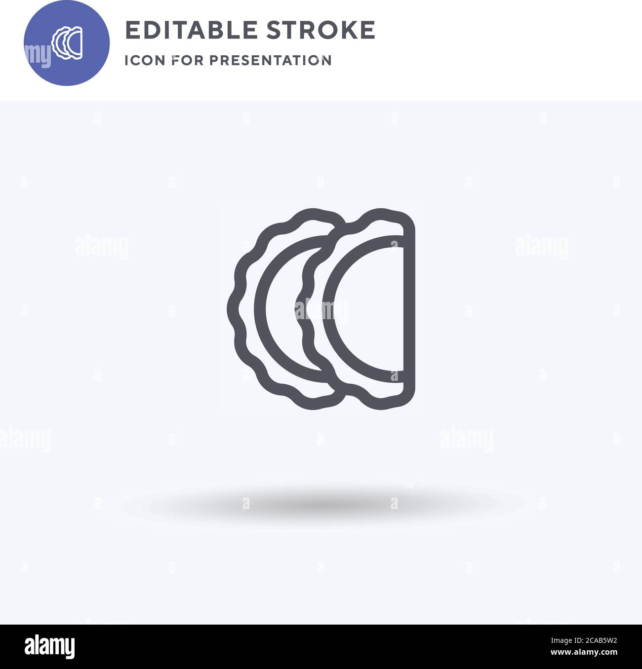 Meat Pie icon vector, filled flat sign, solid pictogram isolated on ...