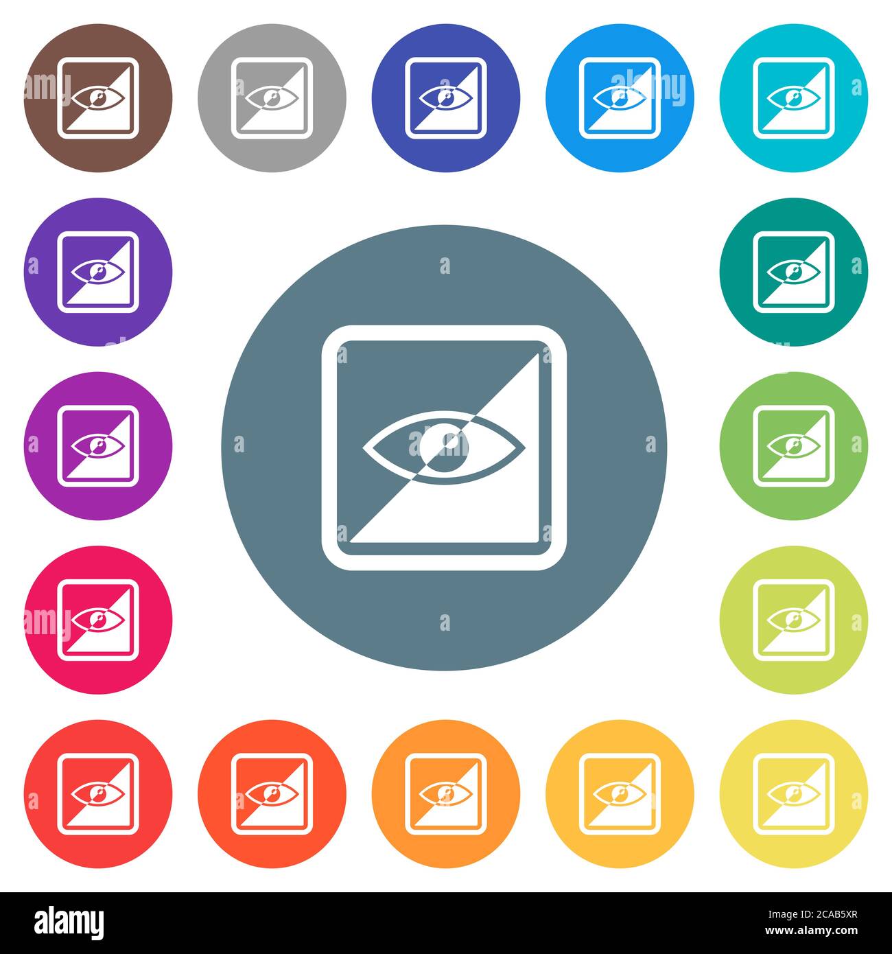 Invert object flat white icons on round color backgrounds. 17 ...